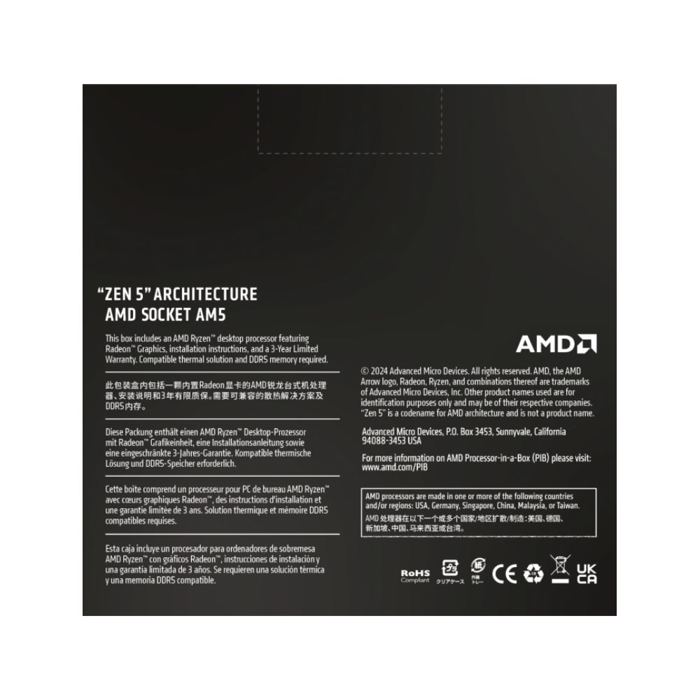 ซีพียู AMD Ryzen 7 9700X 3.8GHz 8C/16T AM5 | Shopee Thailand