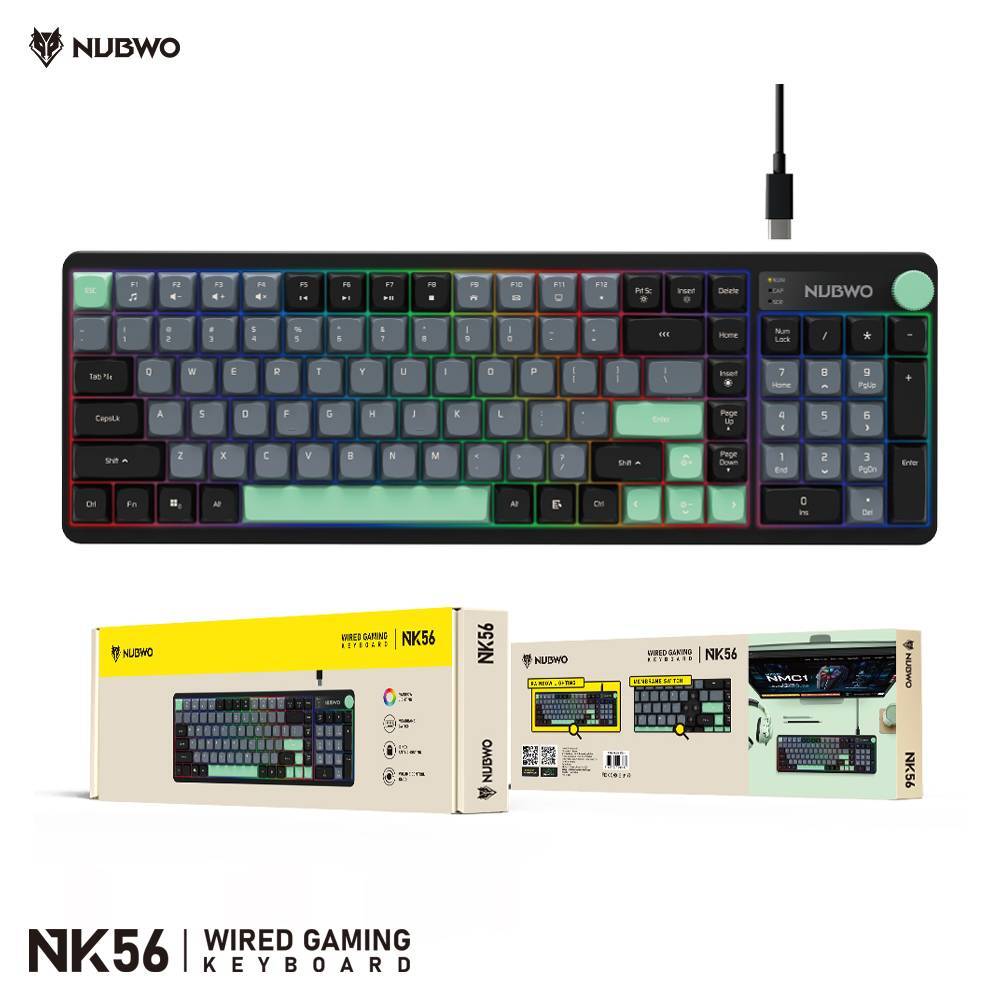 Keyboard Nubwo รุ่นNK56 Wireless แป้นพิมพ์ไร้สาย มีไฟปรับไฟได้ ใช้กับ ...