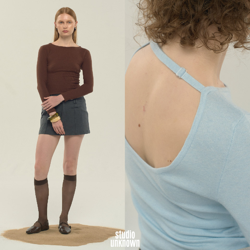 STUDIO UNKNOWN - Midge Knit Long Sleeve Top เสื้อแขนยาวผ้านิตลายหอย ...