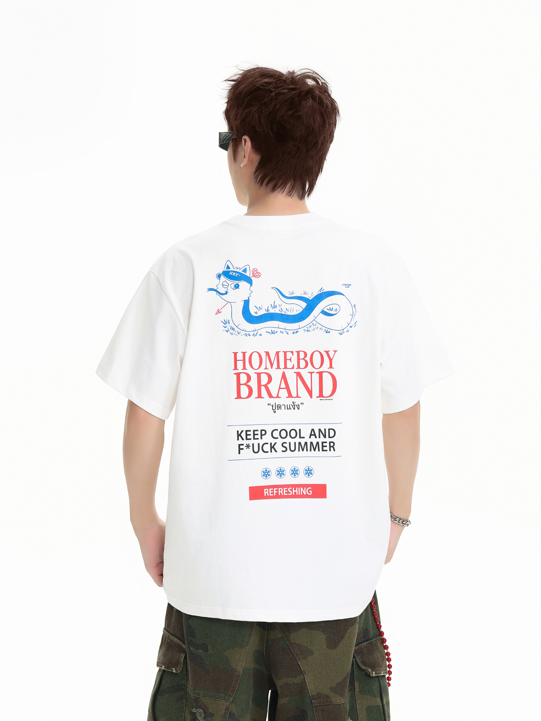 ️[ส่งเร็ว กทม. 1 วัน] ️HOMEBOY เสื้อ UNISEX รุ่น HB.SNAKE.POWDER | Shopee Thailand