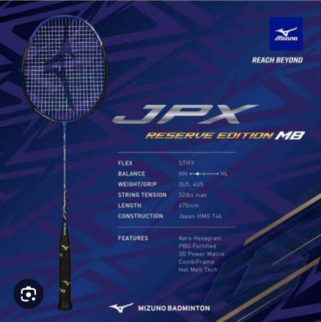 (ไม้แบดมินตัน มือ 1) MIZUNO JPX RESERVE EDITION MB / JPX 8.2 / JPX 8.1 Pro (ไม้เปล่าไม่แถมเอ็น ...