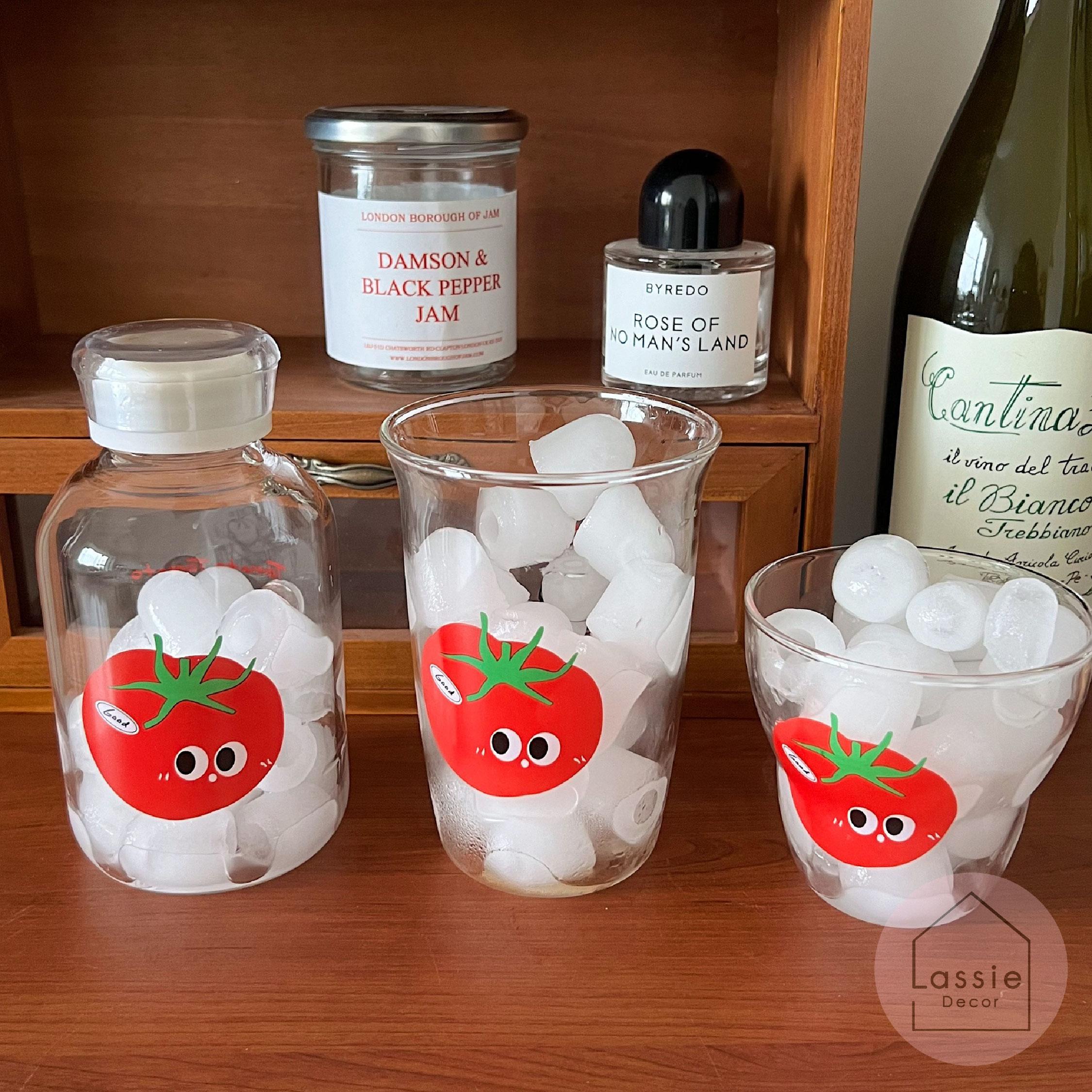NEW 🌟 แก้วใสลายมะเขือเทศ Tomato Cutie 🍅 แก้วใส ขวดแก้ว แก้วน้ำ โฮมคาเฟ่ ...