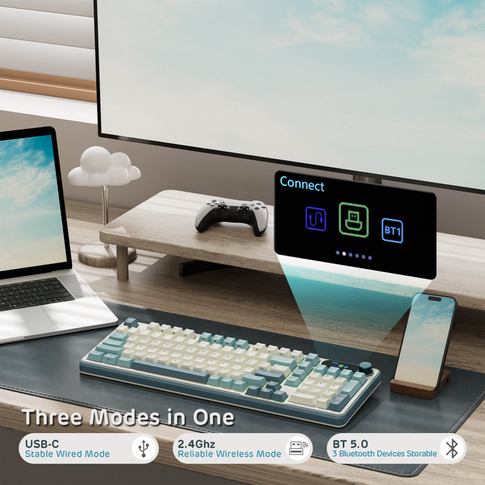 คีย์บอร์ดเกมมิ่ง Royal Kludge Gaming Keyboard RK S98 Chartreuse Switch ...