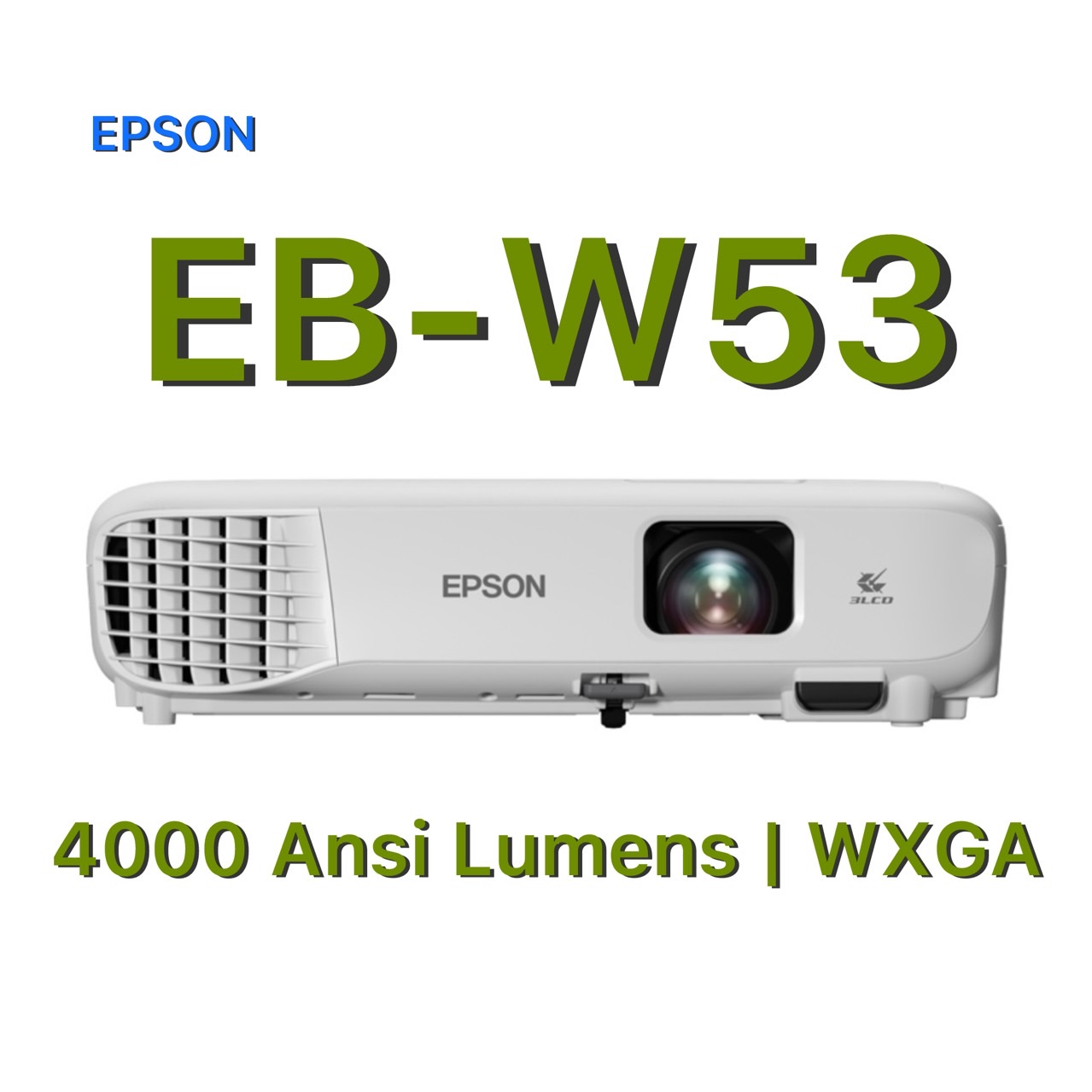 Projector Epson EB-W53 WXGA 4000 Ansi Lumens รับประกัน 2 ปี เครื่องโปรเจคเตอร์ความสว่างสูง ห้อง ...