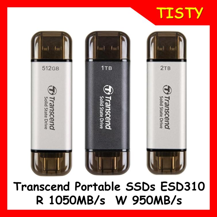 Transcend ESD310C Portable SSD USB Type-A USB Type-C Read 1,050 MB/s ...