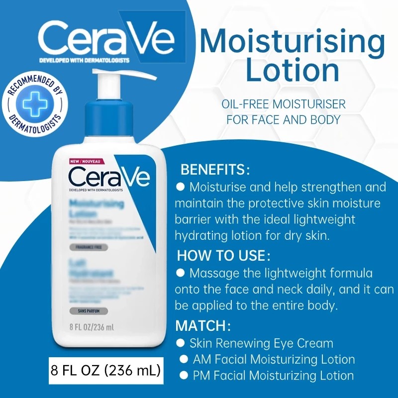 Cerav e Foaming Cleanser l Hydrating/Renewing SA /Moisturizing Lotion ...