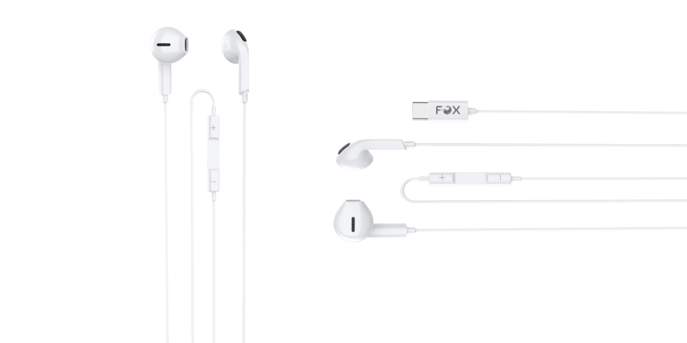 หูฟัง FOX Earbuds with Mic. Type-C FOX-G5 White by Banana IT | Shopee ...