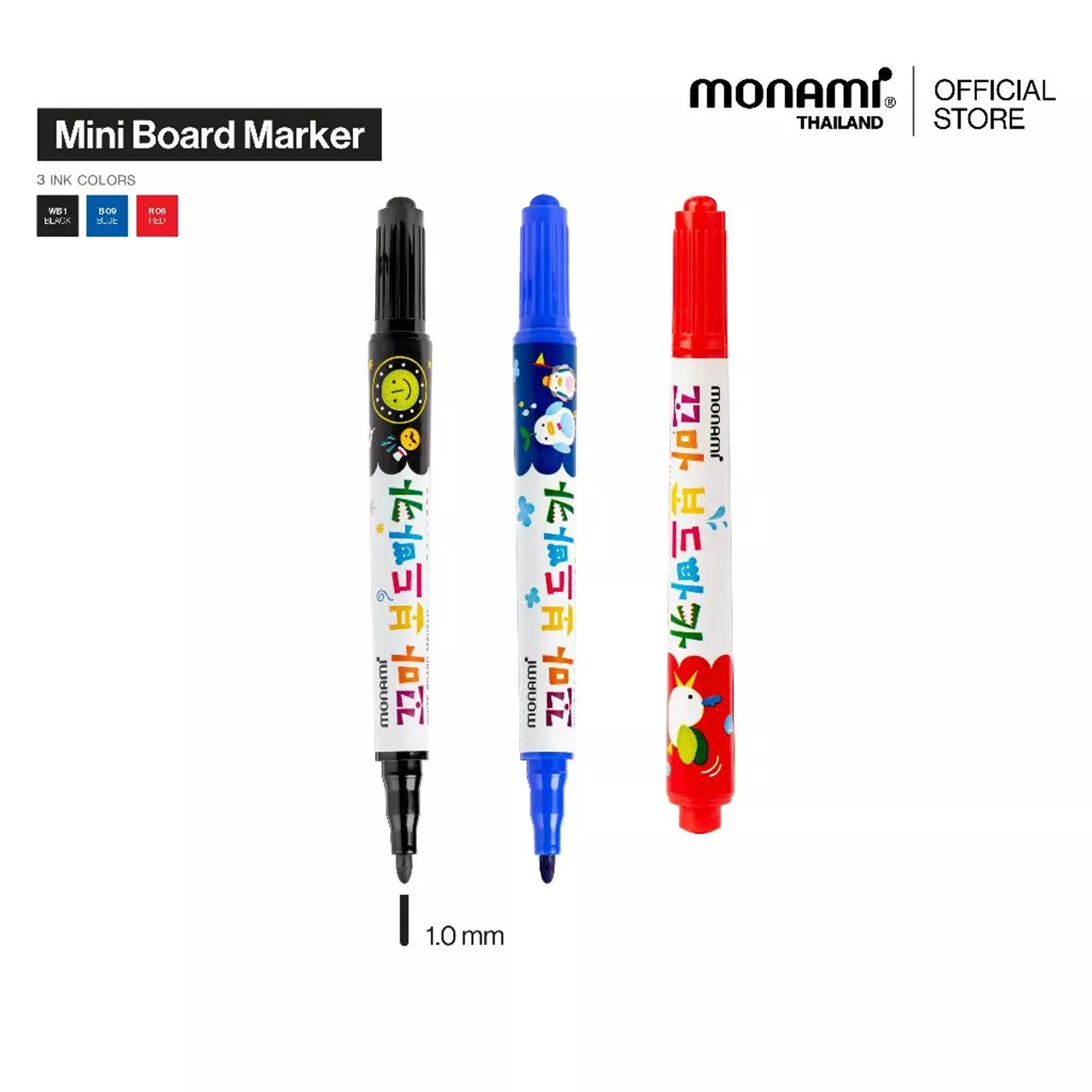 ปากกา ปากกาไวท์บอร์ด Monami โมนามิ รุ่น Mini board มินิ บอร์ด หัวกลม ...