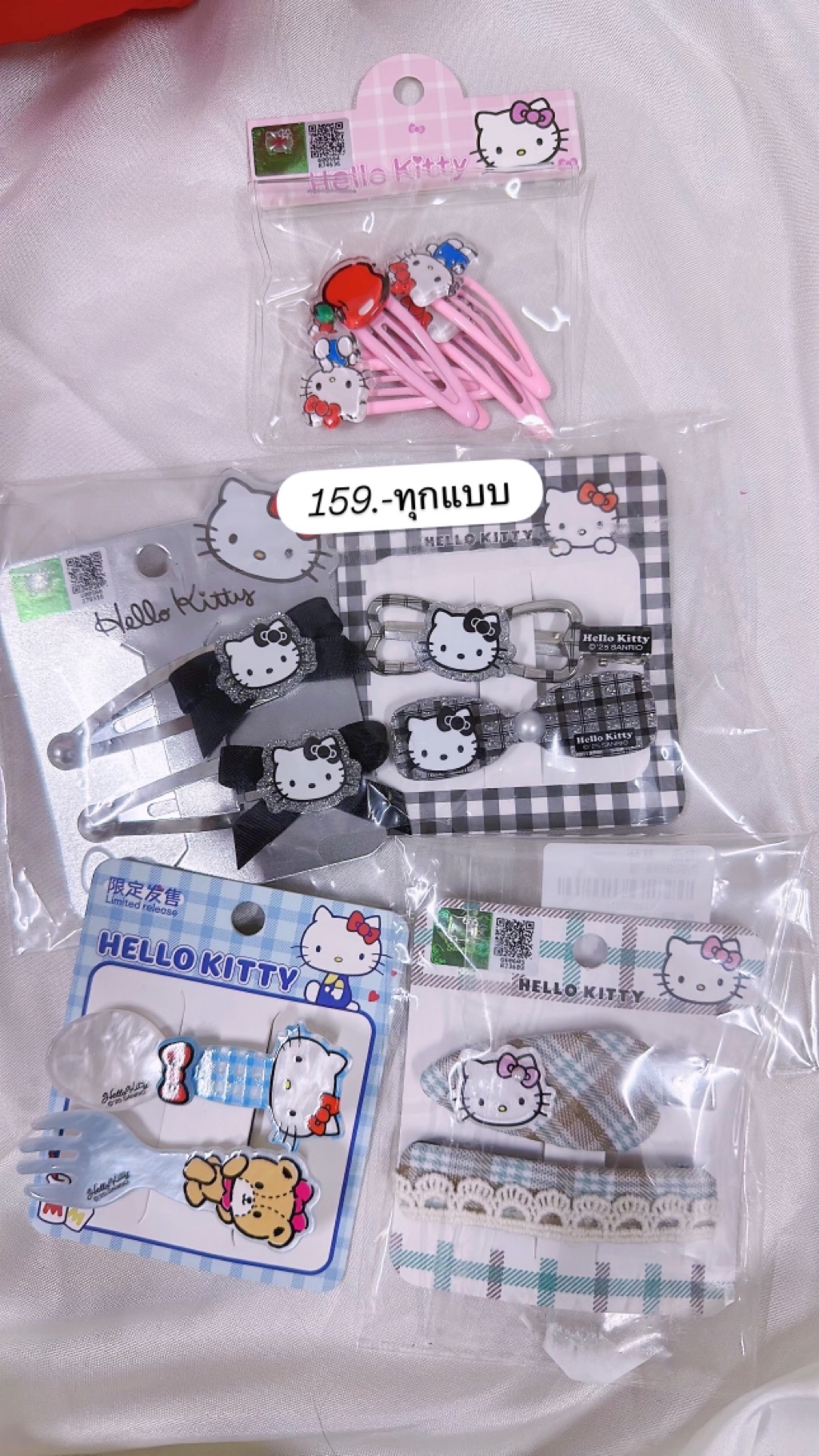 MINISO x Hello Kitty คอลเลกชั่นสีเงิน เทสดี กิ้บติดผม ยางโดนัทรัดผมมา ...