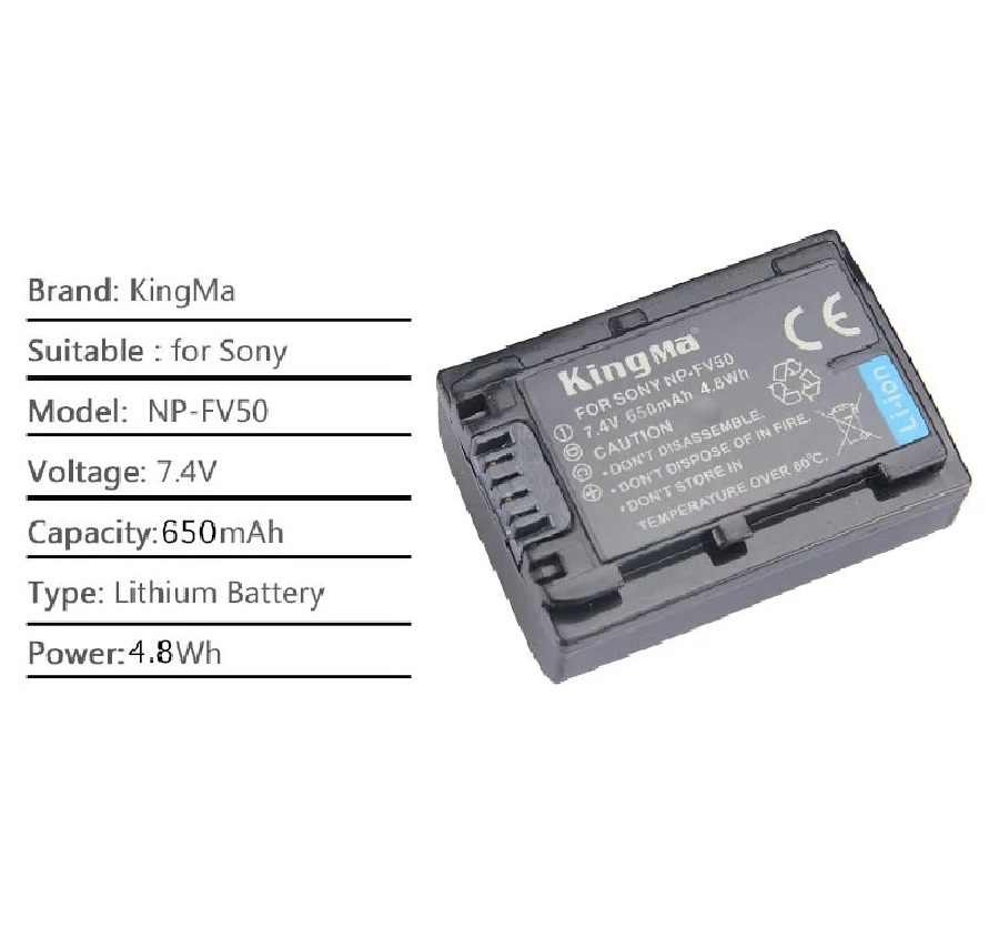 KingMa For Sony NP-FV50 (650mAh) / NP-FV70 (1800mAh) / NP-FV100 ...