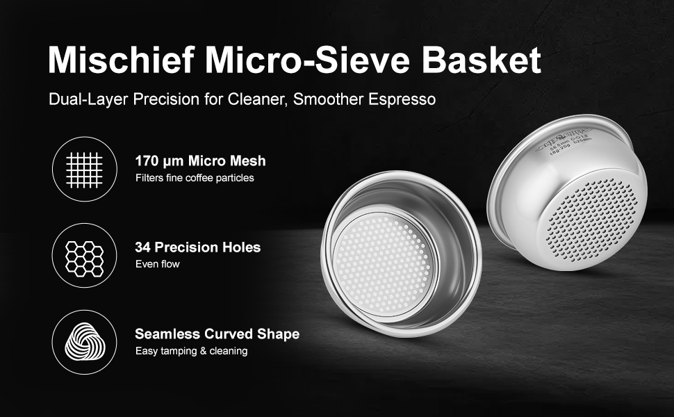 Mischief Workshop Micro Sieve 58mm Basket ตะกร้าตะแกรงไมโคร 18g H26mm ...