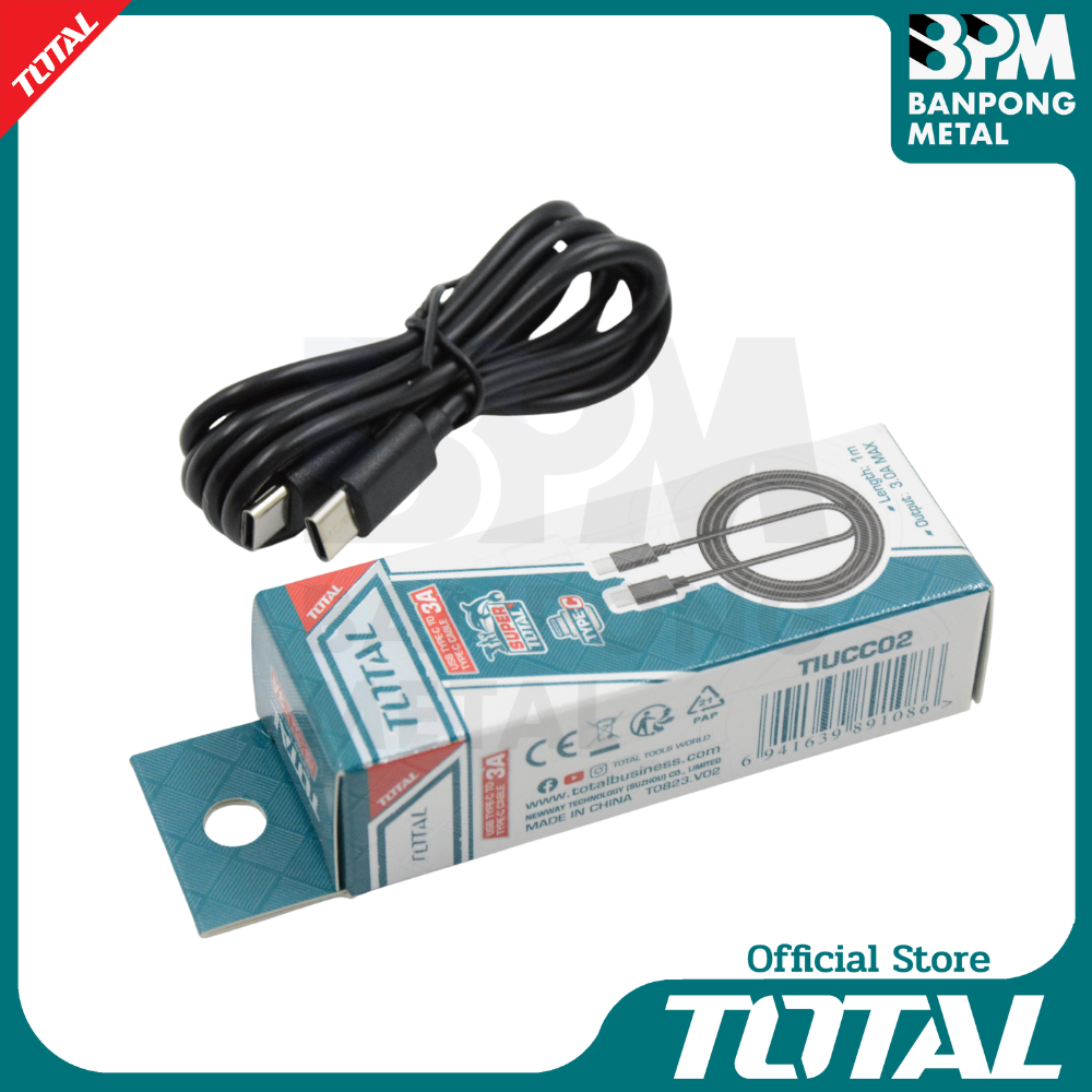 TOTAL สายชาร์จแบตเตอรี่ พอร์ต: USB Type-A to C และ Type-C to C ยาว 1 M ...