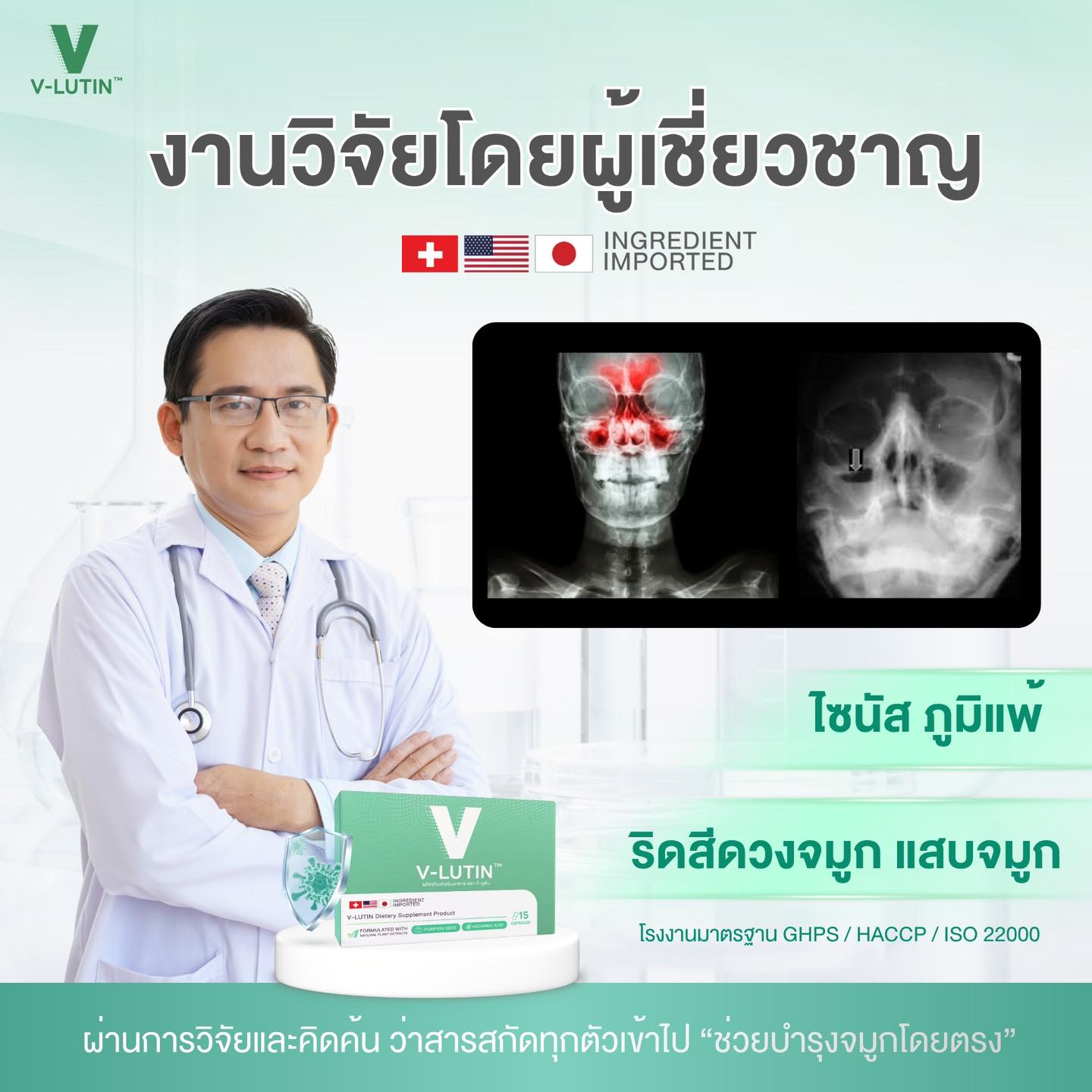 Velutin วีลูติน ไซนัสอักเสบ ริดสีดวงจมูก ภูมิแพ้เรื้อรัง ลดบวมไซนัส ...