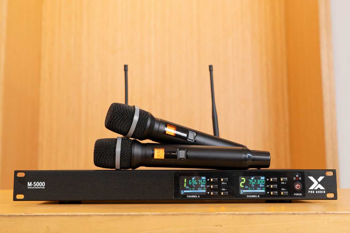 X PRO AUDIO M-5000 (BY River) ไมค์ลอยคู่ ระบบไมโครโฟนไร้สาย UHF คุณภาพ ...
