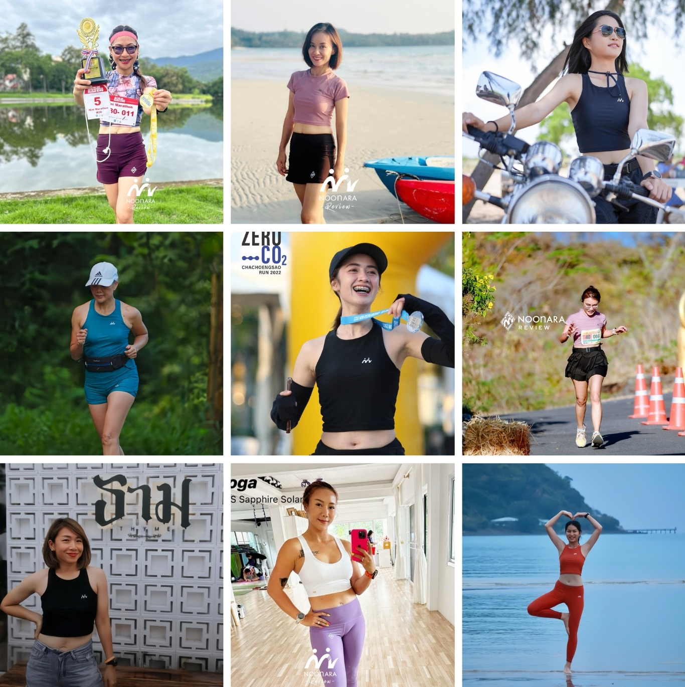 NooNara Crop Tee : Wood Rose (เฉพาะเสื้อ) เสื้อครอปแขนสั้น ฟิตเนส วิ่ง ...