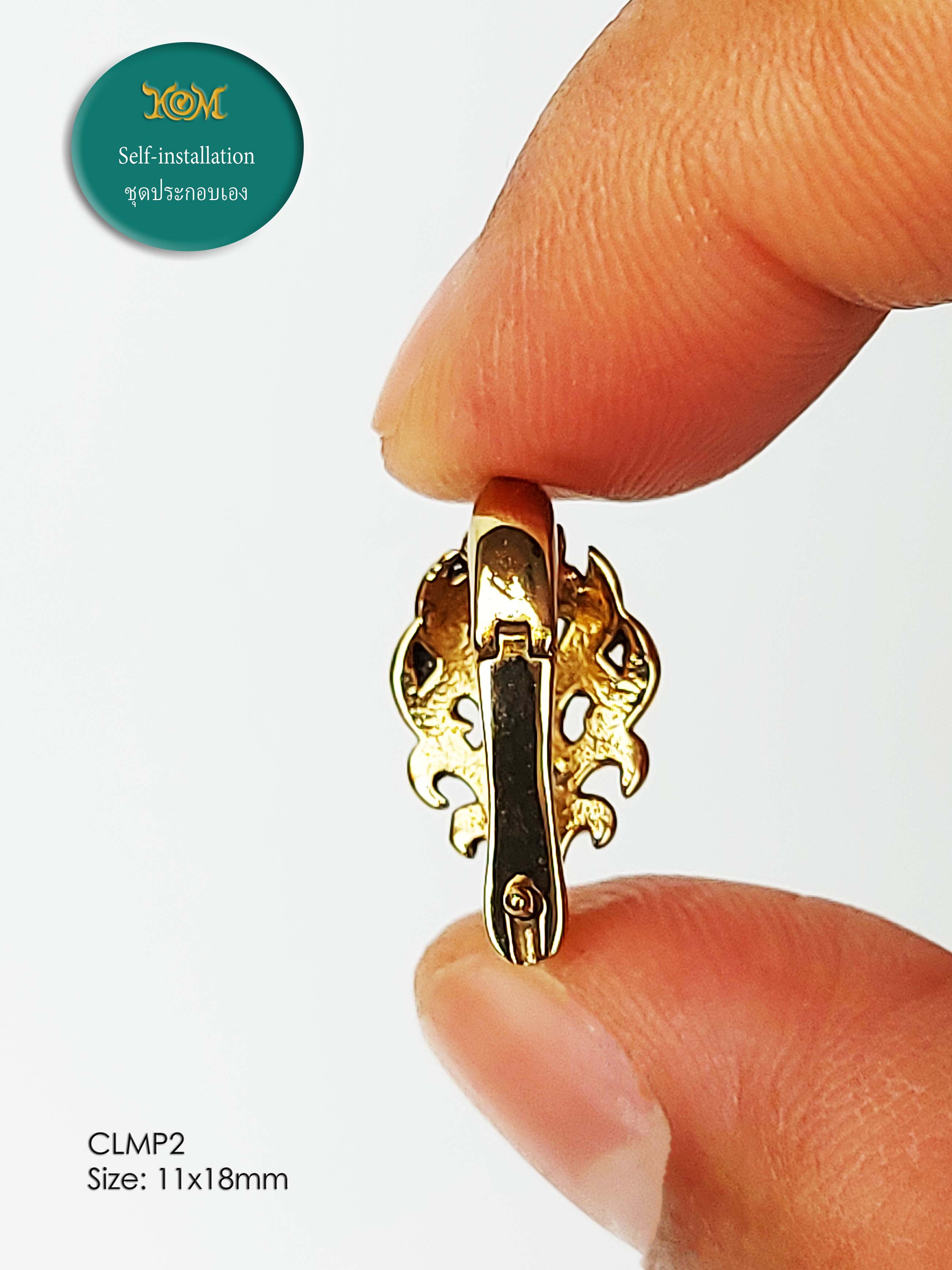 CLMP2GoldenBronze amulet casing clamp self-installation ห่วงจี้บรอนซ์ ...