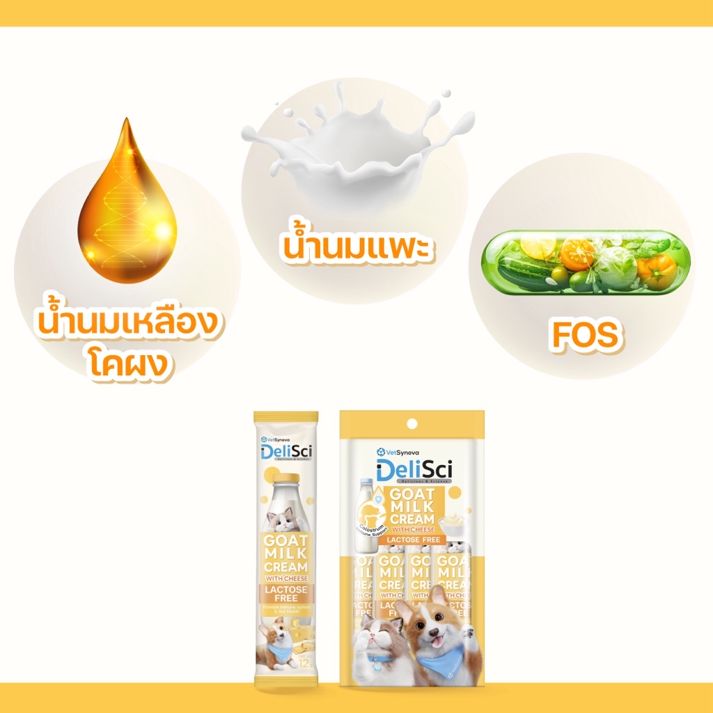 [ใหม่][1 กล่อง 36 ซอง] DeliSci เดลิซาย นมแพะ ชนิดชนิดเลีย สำหรับ ลูกแมว ...