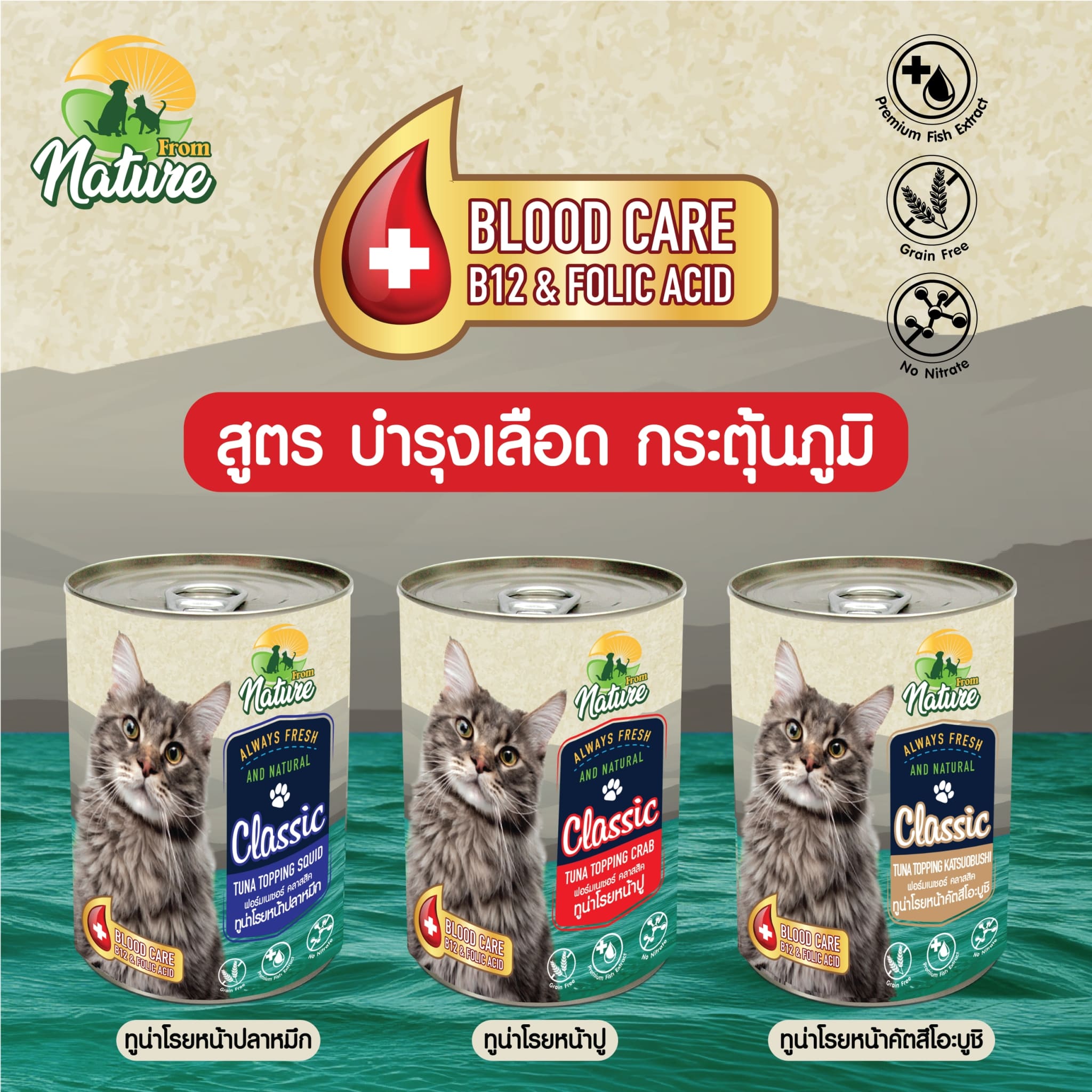 From Nature แพ็ค 12 กระป๋อง อาหารแมวกระป๋อง บำรุงเลือด 400 กรัม(CLS ...