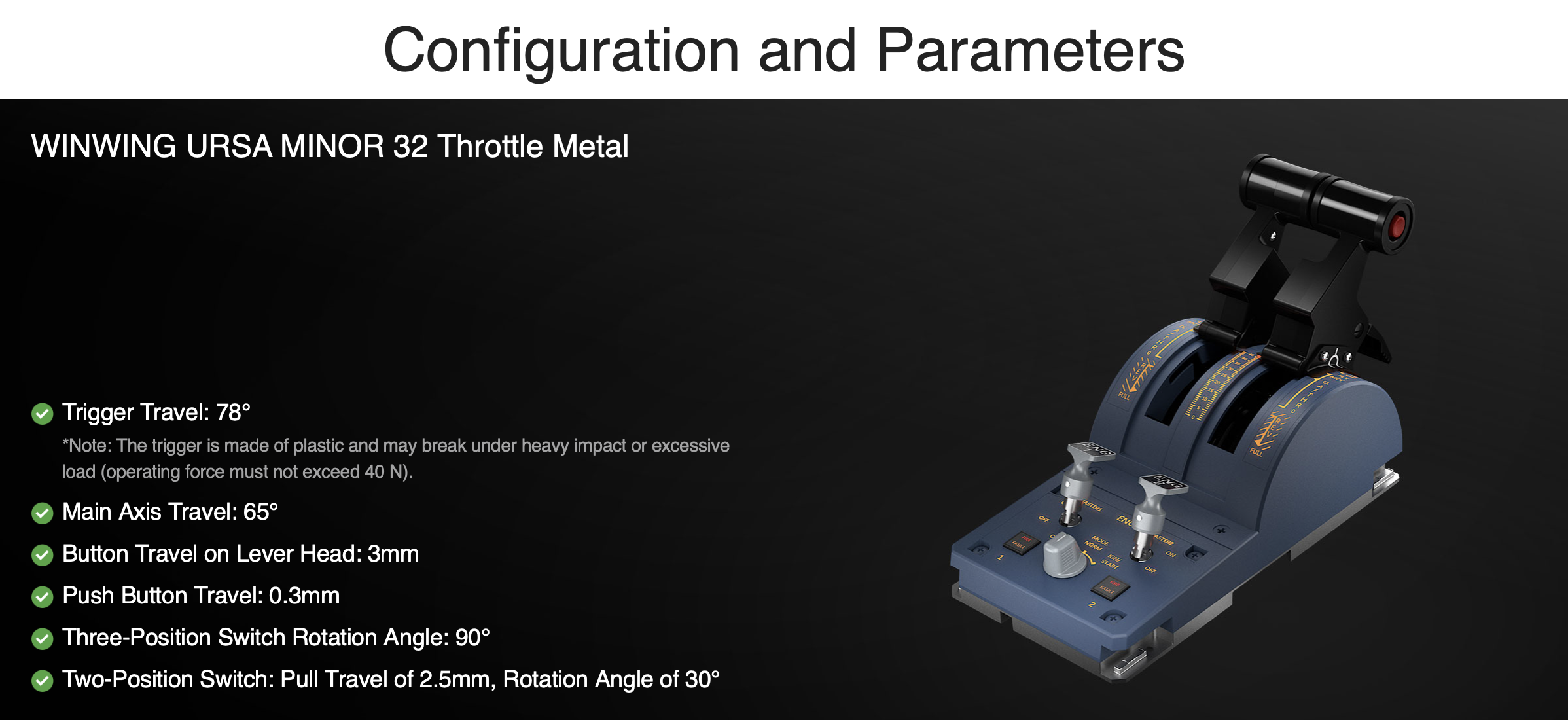 Winwing Throttle A320 URSA MINOR 32 Throttle Metal | Shopee Thailand