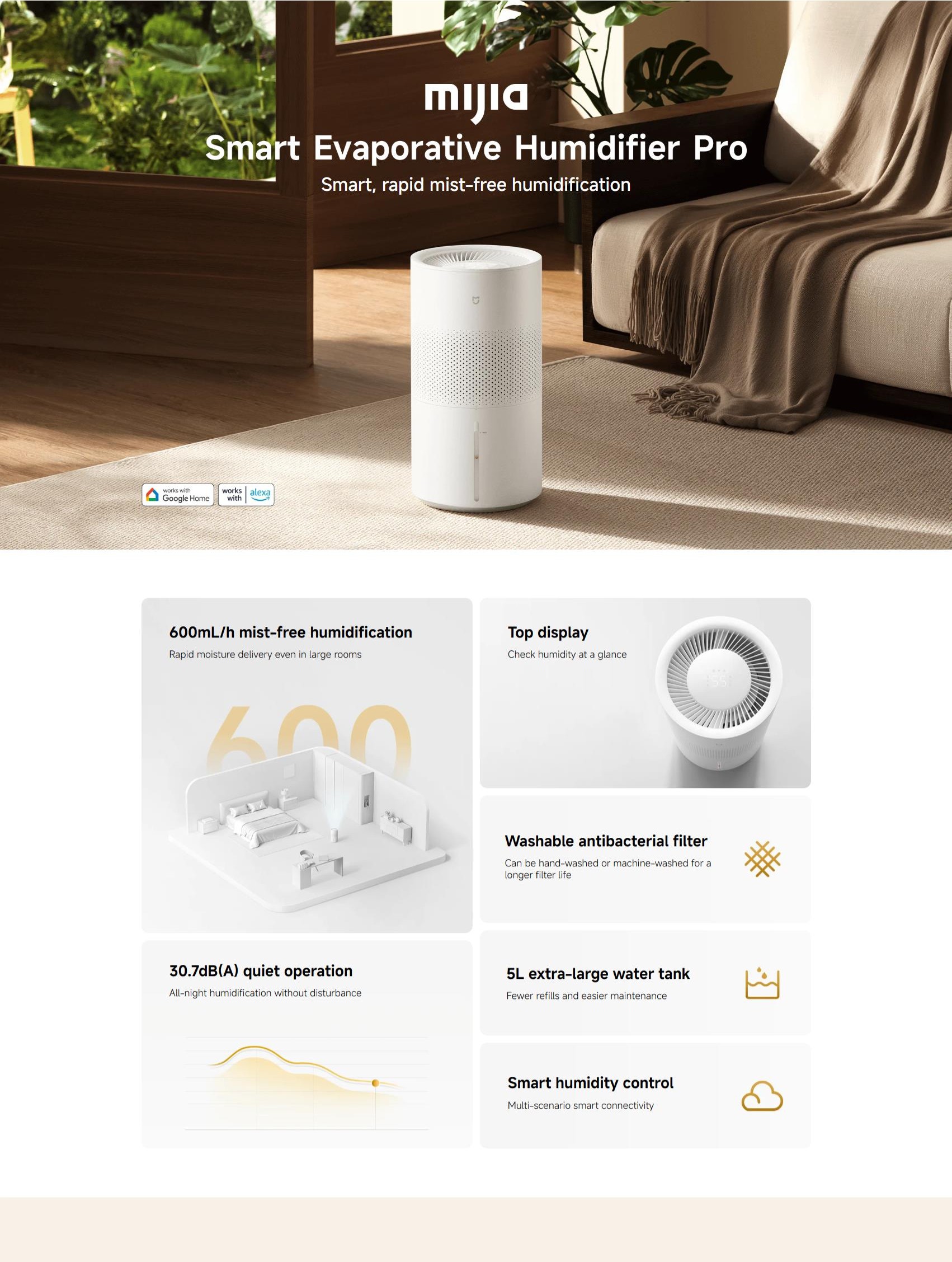 Xiaomi Mijia Smart Evaporative Humidifier Pro พ่นไอน้ำ I เครื่องทำ ...