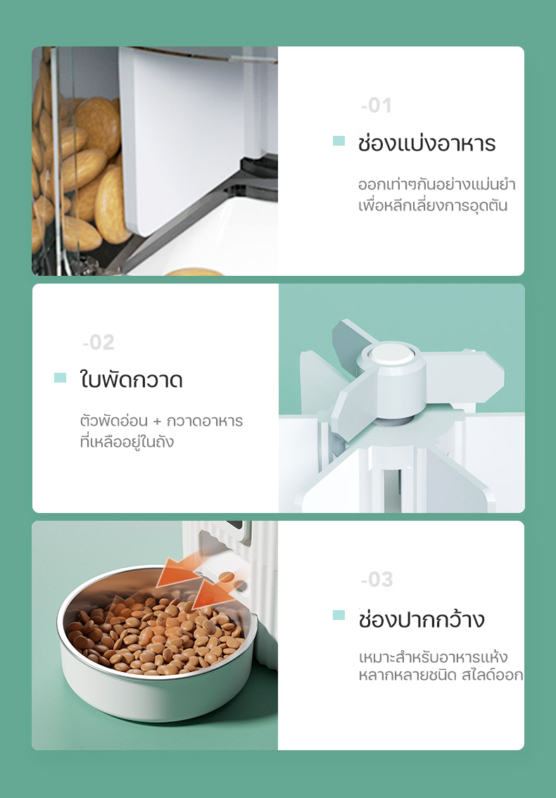 เครื่องให้อาหาร สุนัข แมว สัตว์เลี้ยง แบบอัตโนมัติ Smart Freeder ชาม ...
