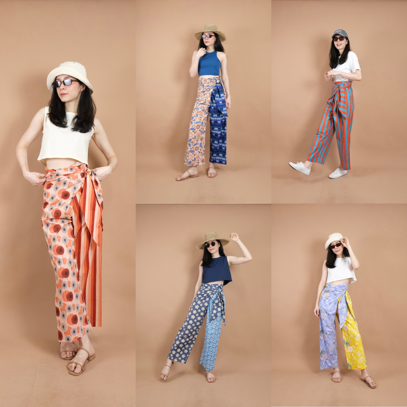 กางเกงขายาว Wrap Pants two colors made by indian cotton กางเกงเลผูกข้าง ...