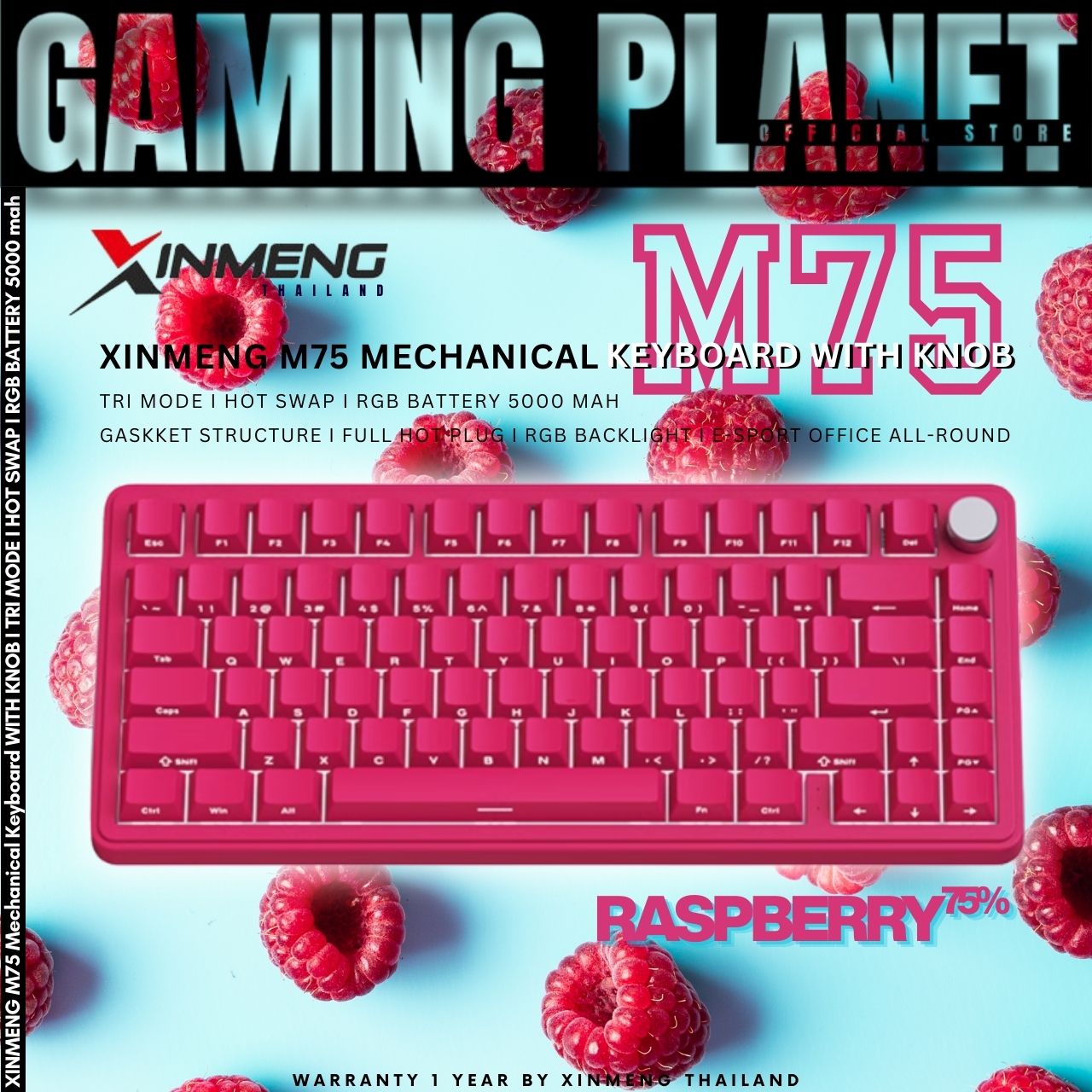 คีย์บอร์ดเกมมิ่ง XINMENG M75 | Mechanical 75% | Hot-Swap | RGB | Knob ...