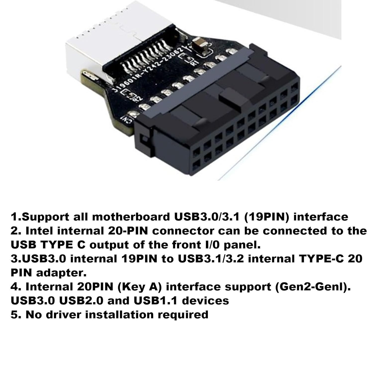 USB 3.0 Internal Header To Type E Adapter 20pin19pin USB 3.1 20 Pin ...