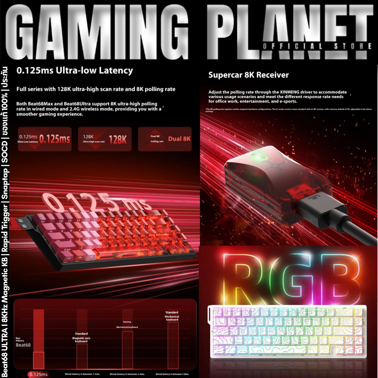 คีย์บอร์ดเกมมิ่ง XINMENG BEAT68 ULTRA | Mechanical Magnetic Switch 65% ...