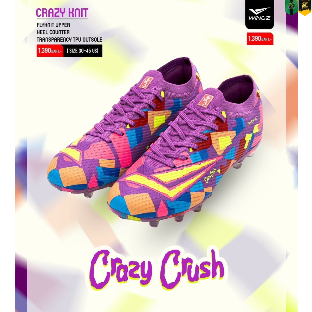 รองเท้าสตั๊ด WINGZ CRAZY KNIT (PRO) ไร้เชือก/มีเชือก | Shopee Thailand