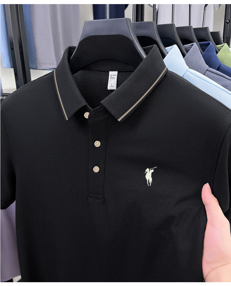DIV POLO เสื้อโปโลผู้ชาย สไตล์สปอร์ต แขนสั้น ผ้าฝ้ายแท้ ใส่สบาย เสื้อ ...