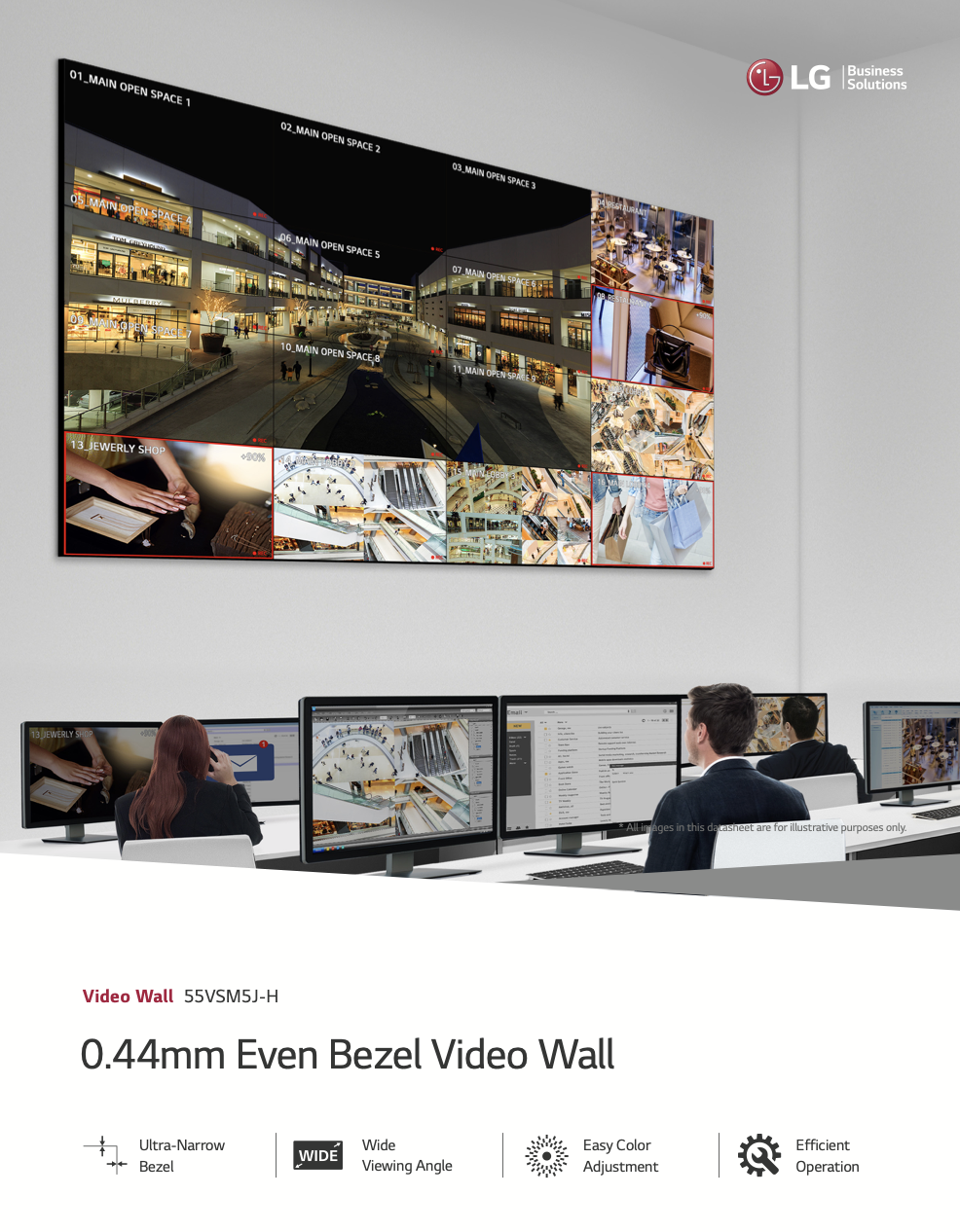 (55VSM5J) LG ขนาด 55 นิ้ว 500 nits FHD 0.44mm Even Bezel Video Wall ...