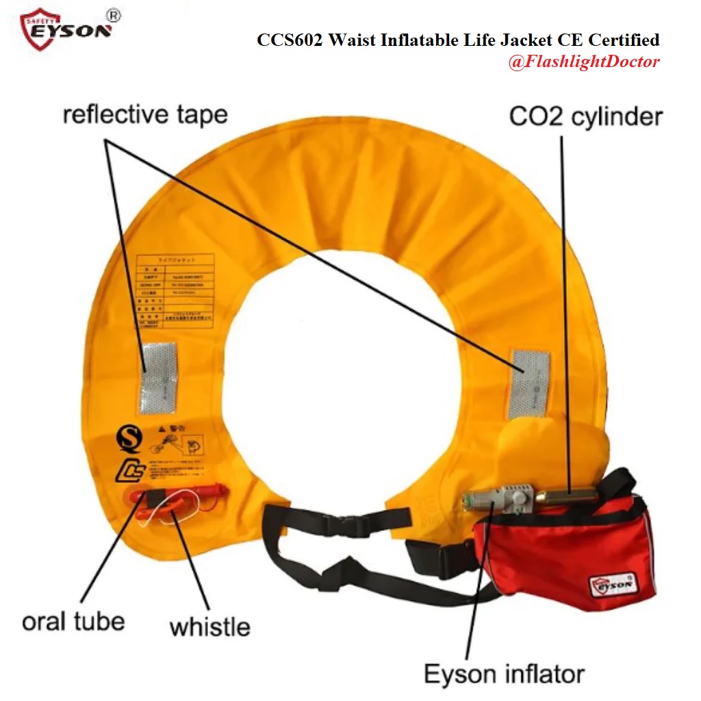 EYSON CCS602 Waist Inflatable Life Jacket CE Certified | Shopee Thailand
