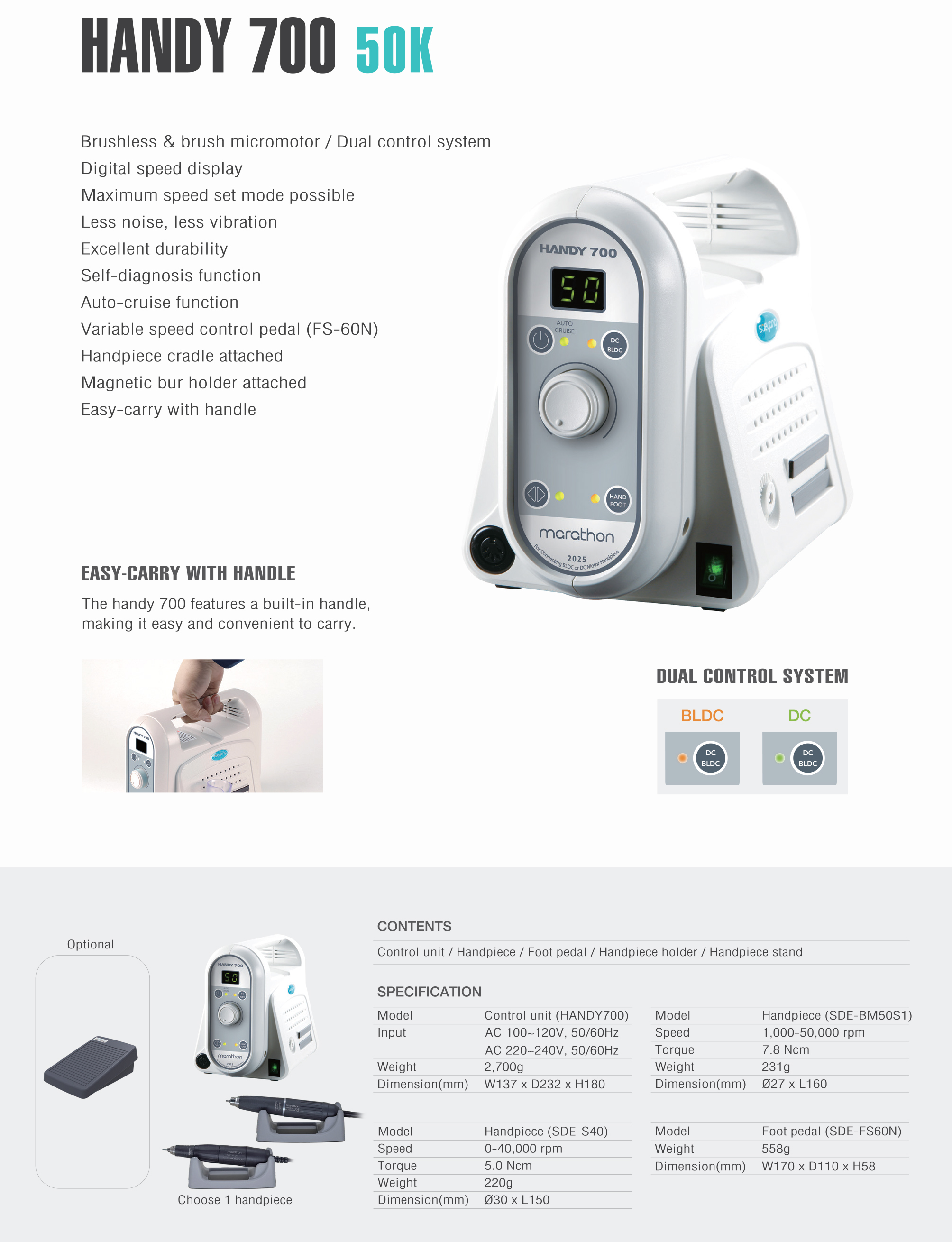 HANDY 700 50k เครื่องกรอ (Brushless control box) เปลี่ยนโฉมใหม่ ...