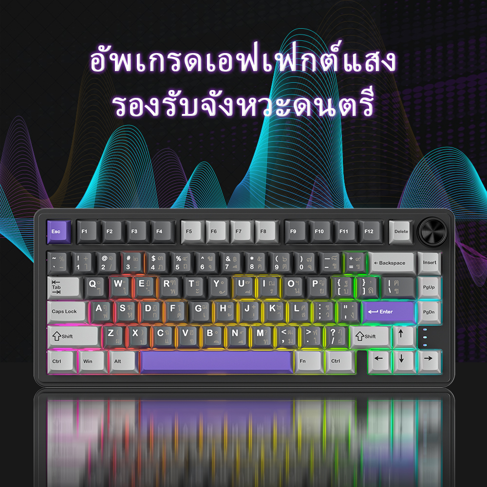 ZIFRIEND RX75 Pro คีย์บอร์ดเกมมิ่งเชิงกลแบบไร้สาย Gasket Hot Swappable ...
