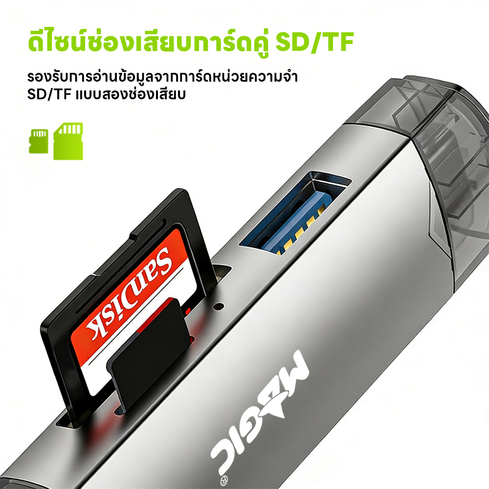 Extender Card Reader v2.0 6 IN 1 TF/SD MAGICTECH รุ่น HC-61 | Shopee ...