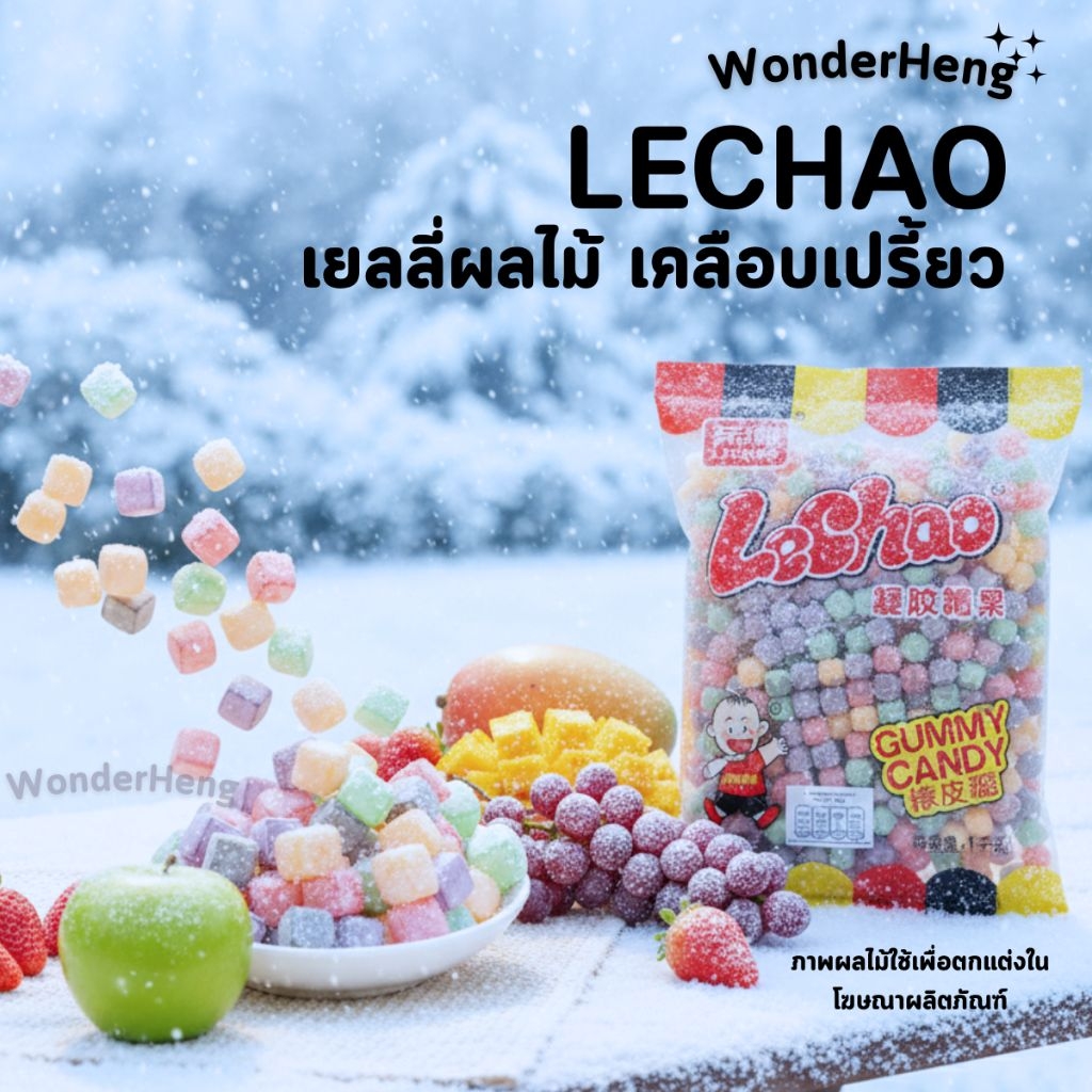 เยลลี่น้ำแข็ง Lechao อย.ไทย เยลลี่ผลไม้รวมเคลือบเปรี้ยว หอมผลไม้หวาน ...