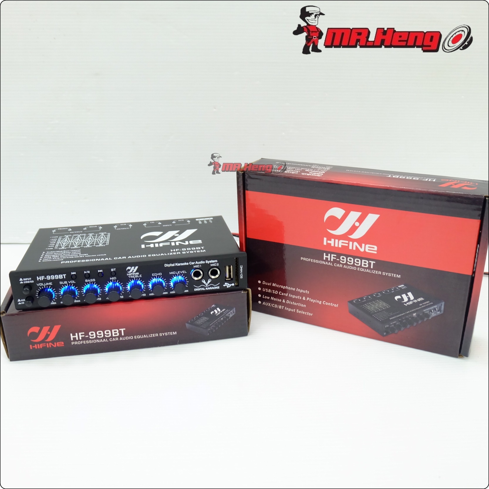 ปรีไมค์ คาราโอเกะ พร้อมปรับเสียง HF-999BT Bluetooth/USB/SD ตัวเดี่ยวจบ รองรับ 2Mic ของใหม่ ...