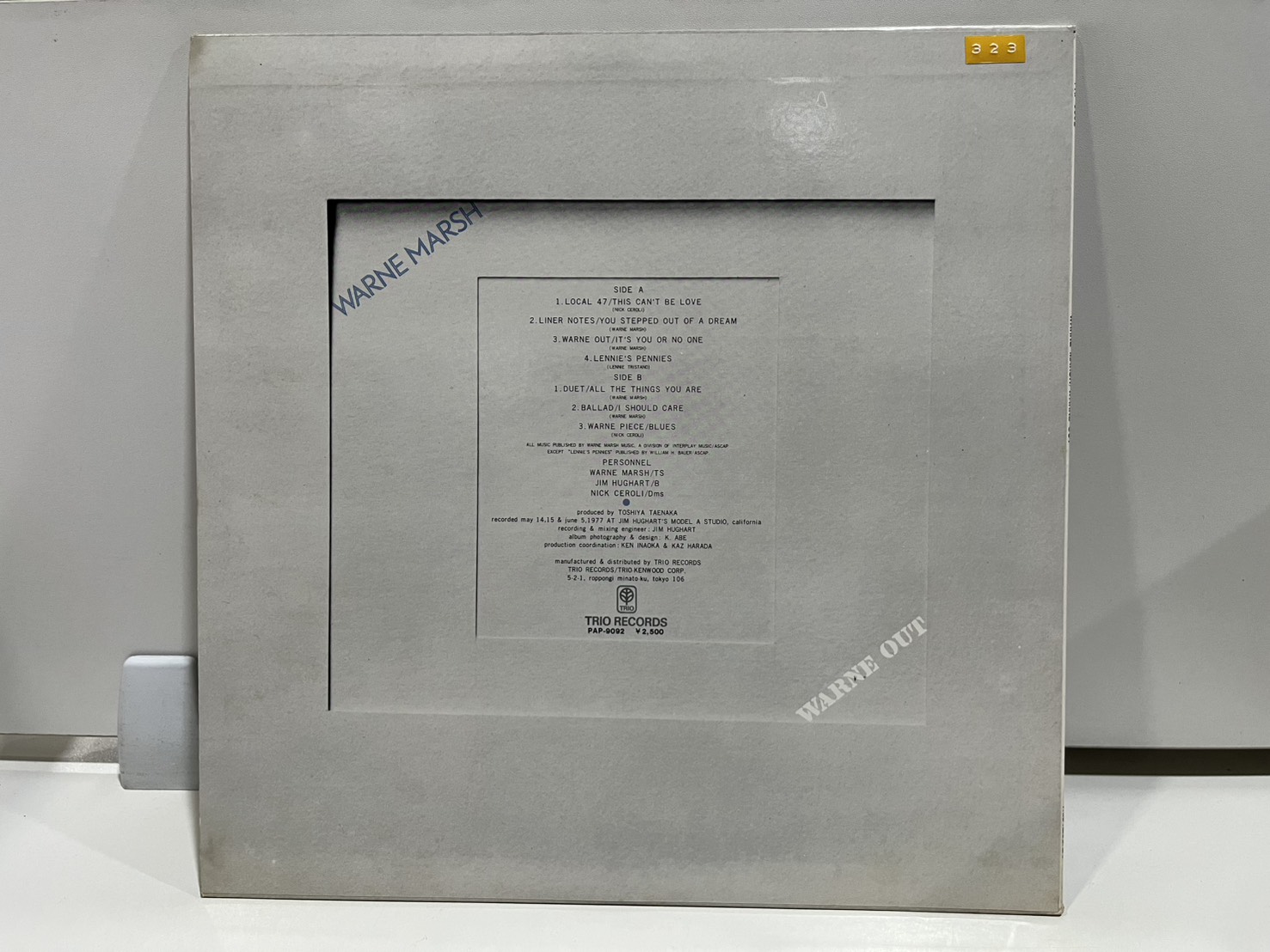 1LP Vinyl Records แผ่นเสียงไวนิล Warne Marsh – Warne Out PAP-9092 ...