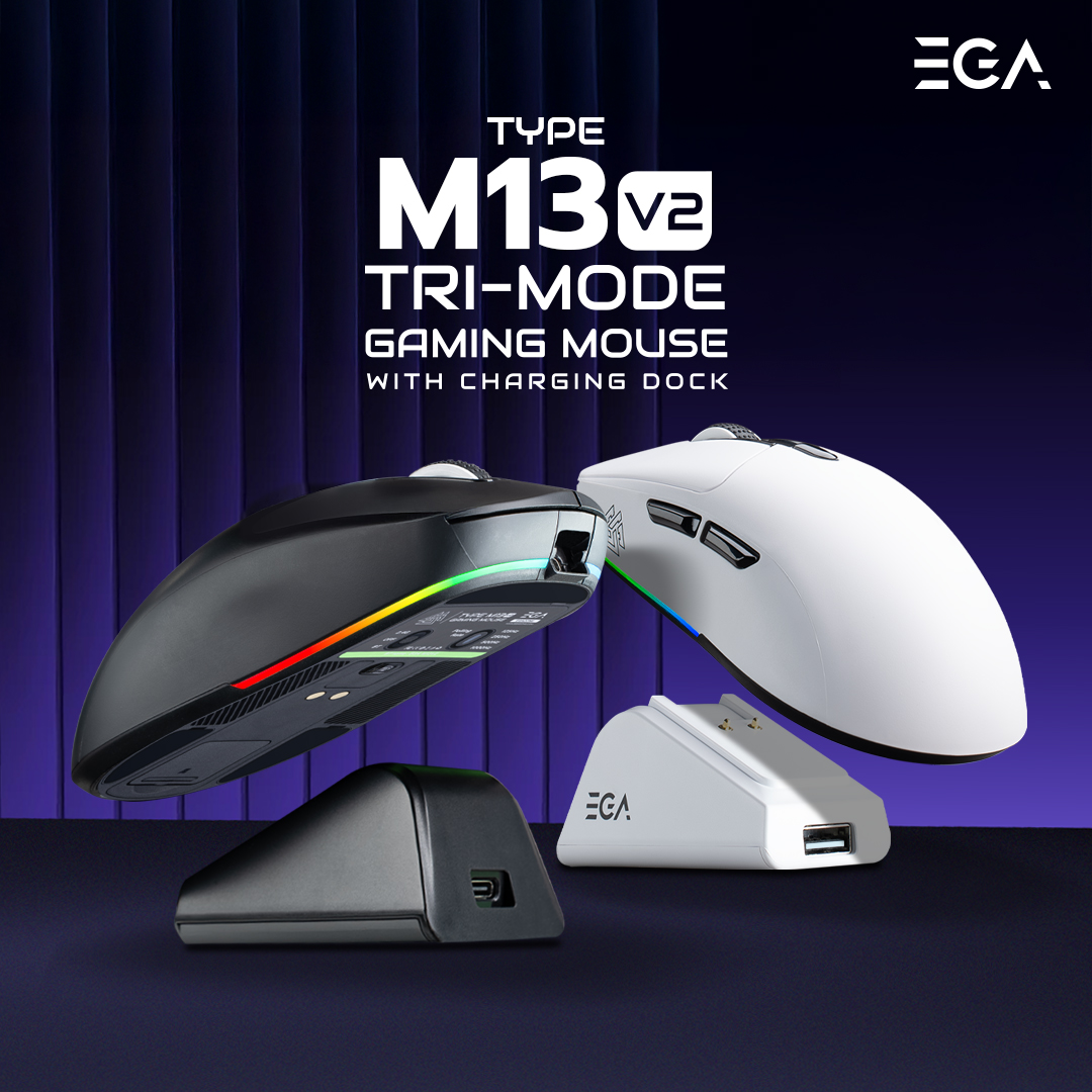 [รับประกัน 2 ปี] เมาส์ไร้สายพร้อมแท่นชาร์จแม่เหล็ก EGA Type M13V2 Tri ...