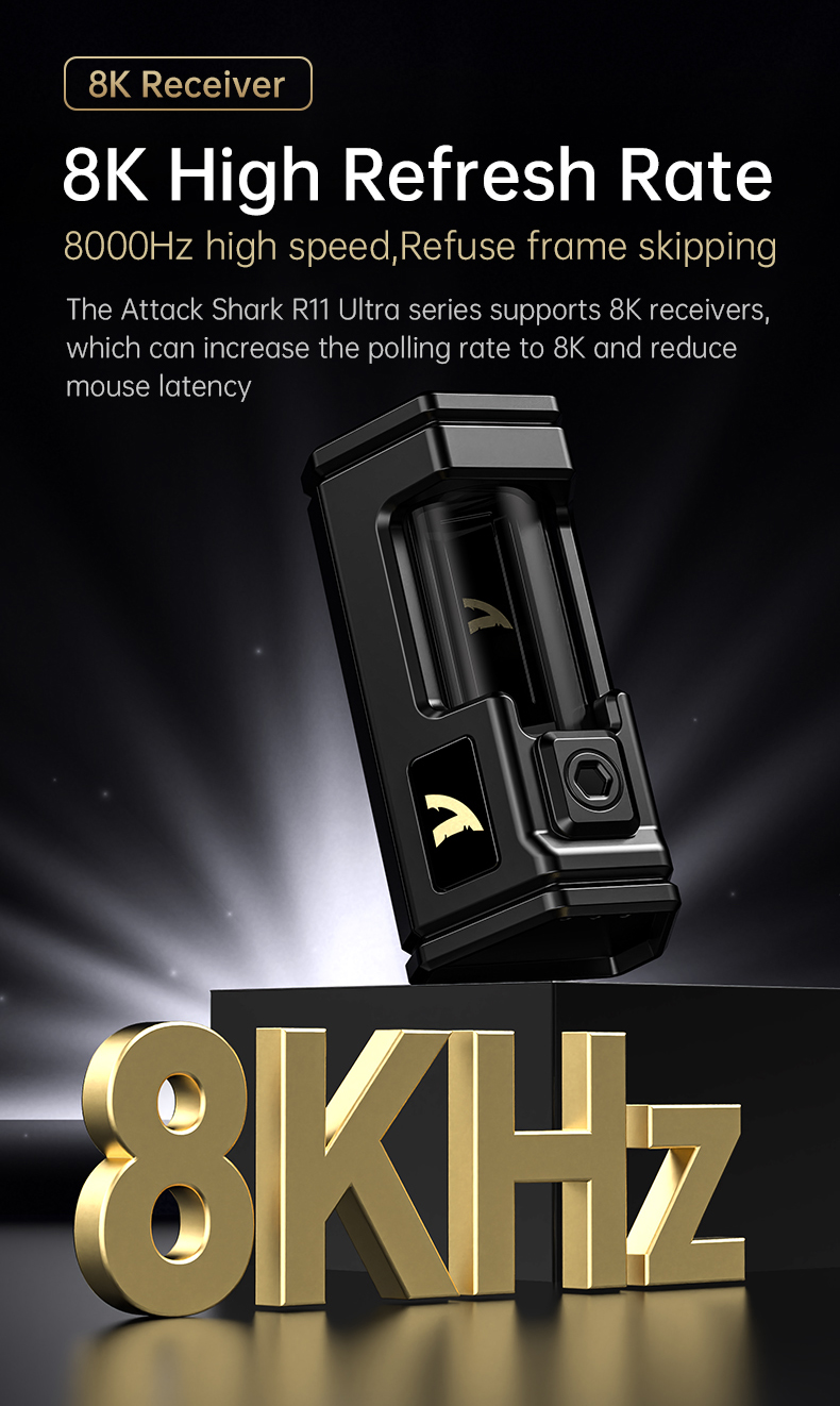 ATTACK SHARK R11 ULTRA เมาส์เกมมิ่งไร้สาย คาร์บอนไฟเบอร์ไร้สาย 8K ...