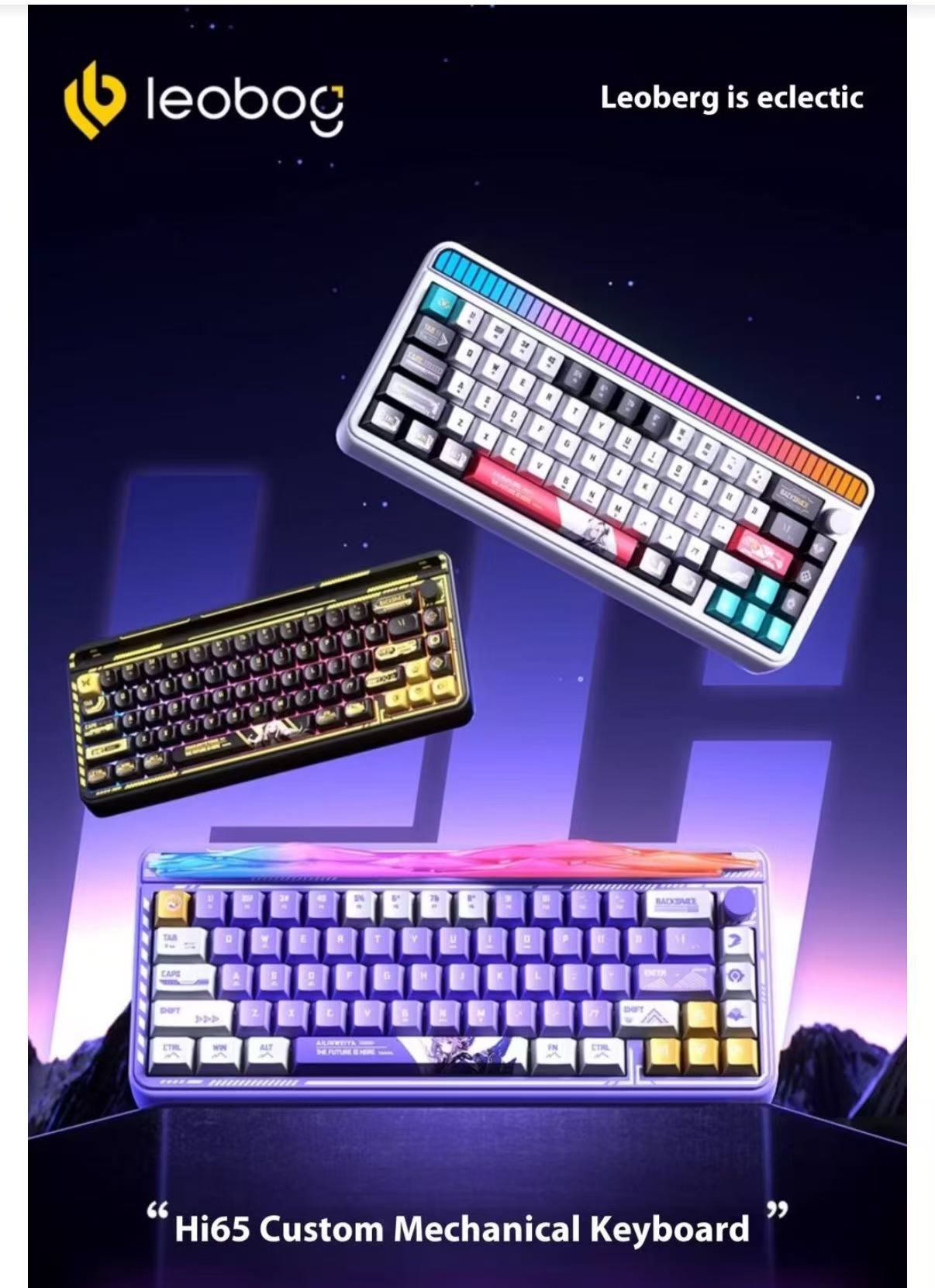LEOBOG Hi65 คีย์บอร์ดไร้สายบลูทูธสามโหมด Full-Key Hot-Swappable Mechanical Keyboard คีย์บอร์ดเกม ...
