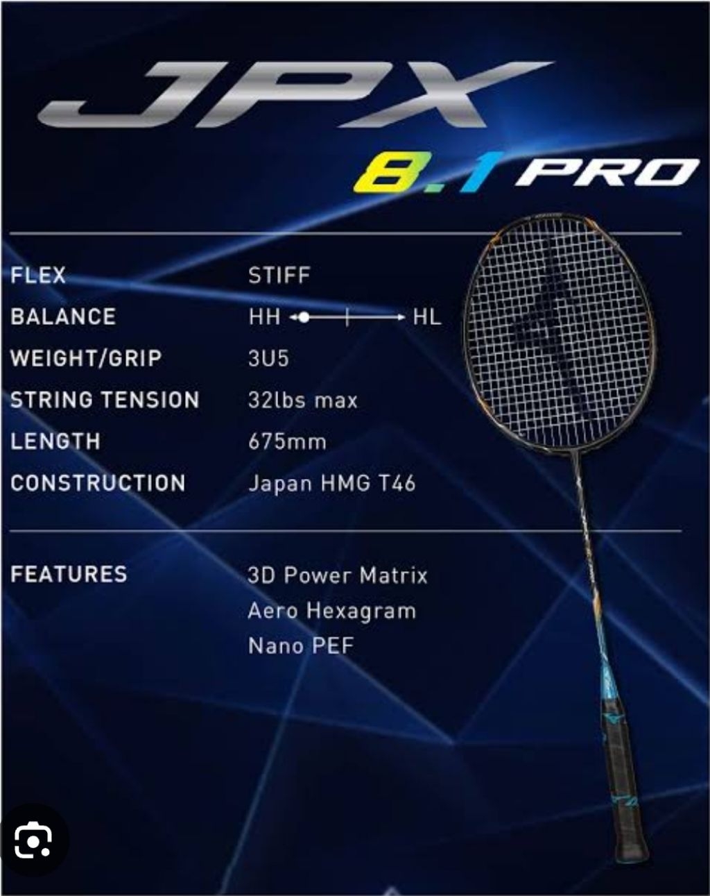 (ไม้แบดมินตัน มือ 1) MIZUNO JPX RESERVE EDITION MB / JPX 8.2 / JPX 8.1 Pro (ไม้เปล่าไม่แถมเอ็น ...