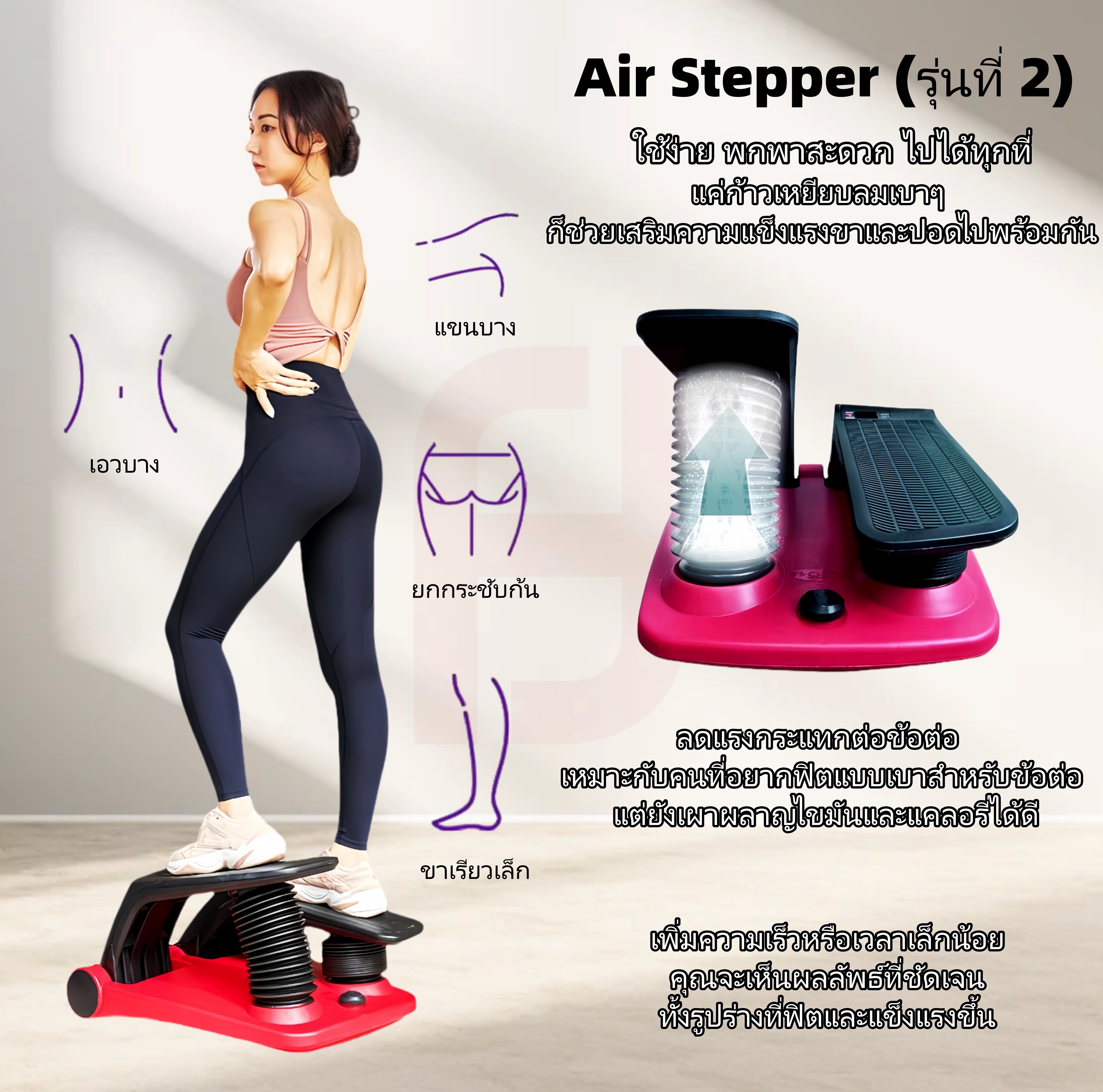 Air Climber Stepper เครื่องสเต็ปแอร์ ออกกำลังกายในบ้าน ลดน้ำหนัก เงียบ ...