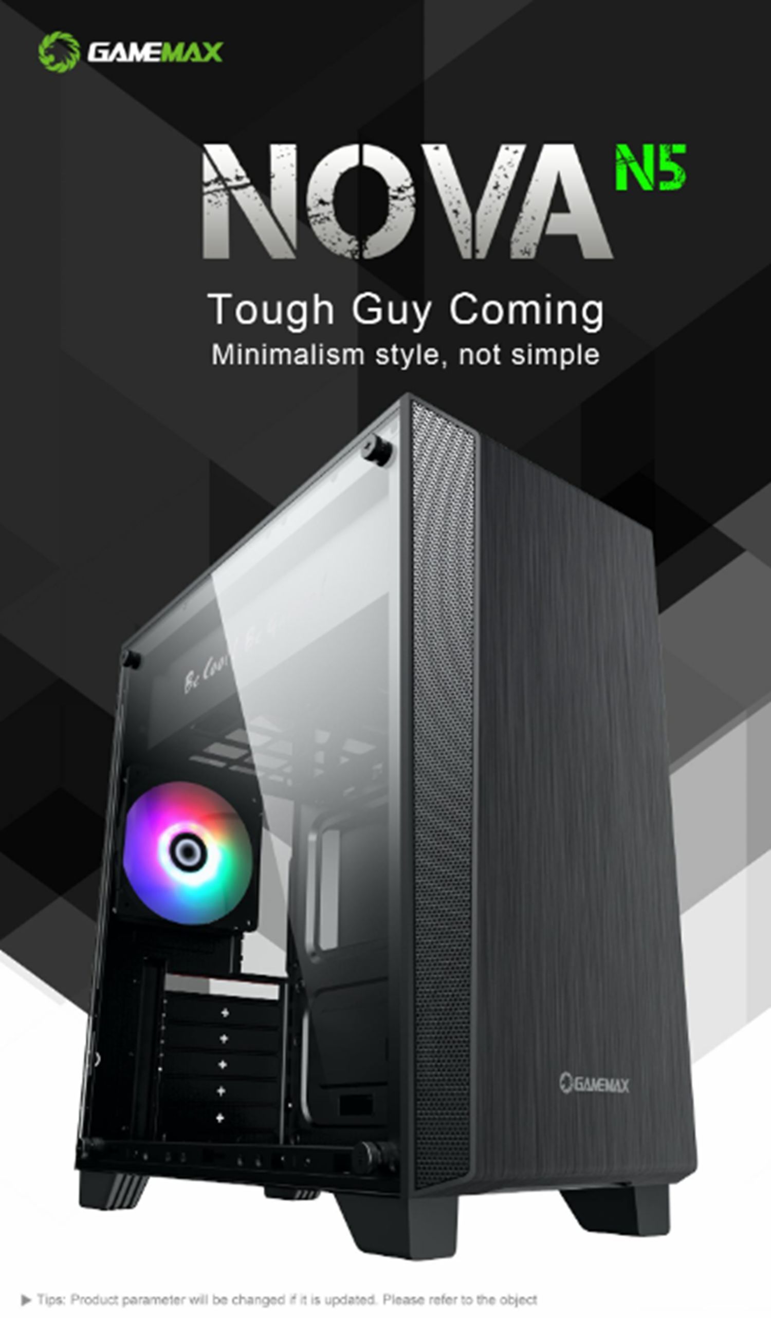 CASE GAMEMAX Nova N5 (มีพัดลม FRGB 120mm 1 ตัว) ATX-ของแท้ศูนย์ไทยรับประกัน 1 ปี | Shopee Thailand