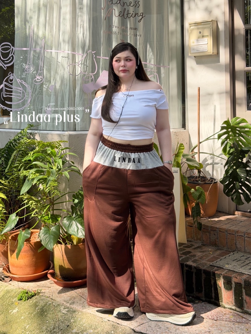Lindaa Sweat Pants - กางเกงวอร์มขายาว แต่งสลับสีเอว (Plus-size) | RAYNE ...