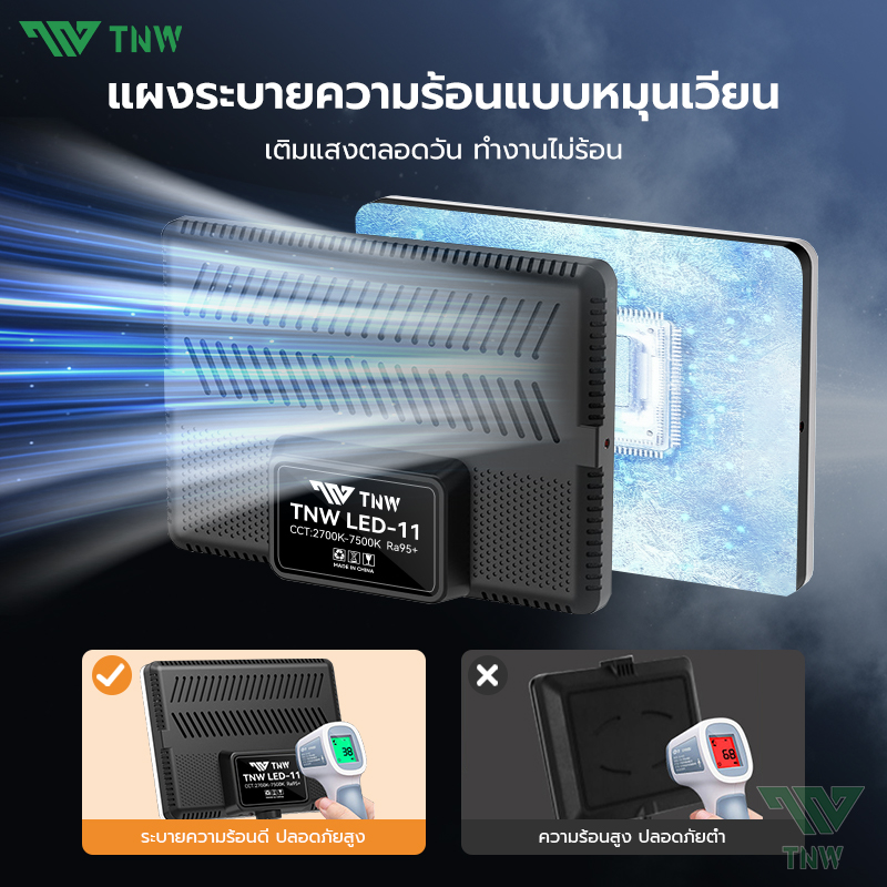 TNW 11นิ้ว LED Panel Light ไฟสตูดิโอ+ขาตั้ง2.1m ปรับได้3สี ไฟสตูดิโอ ...