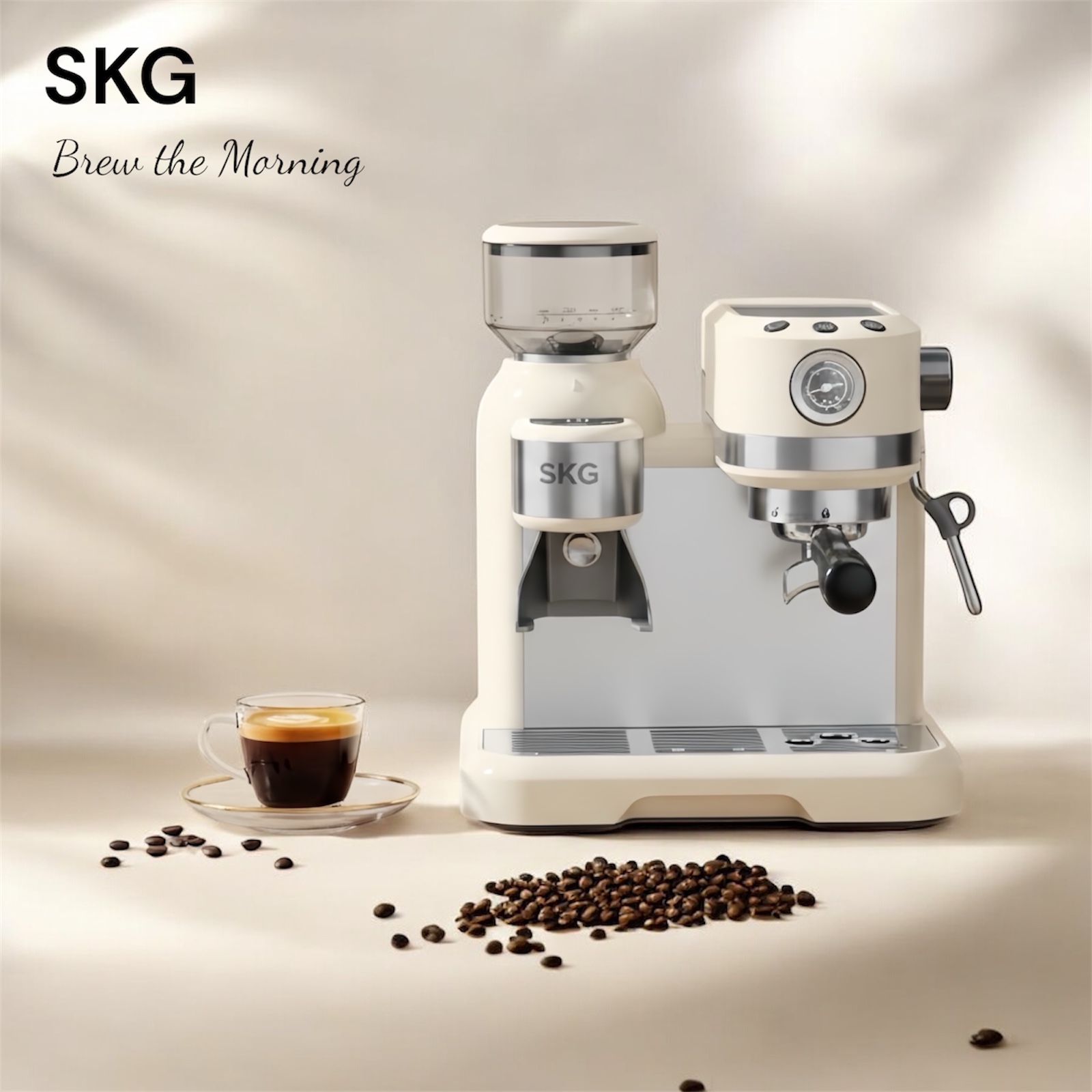 SKG เครื่องชงกาแฟพร้อมเครื่องบดในตัว SK-1222 ก้านชง 58 มม. กำลังไฟ ...