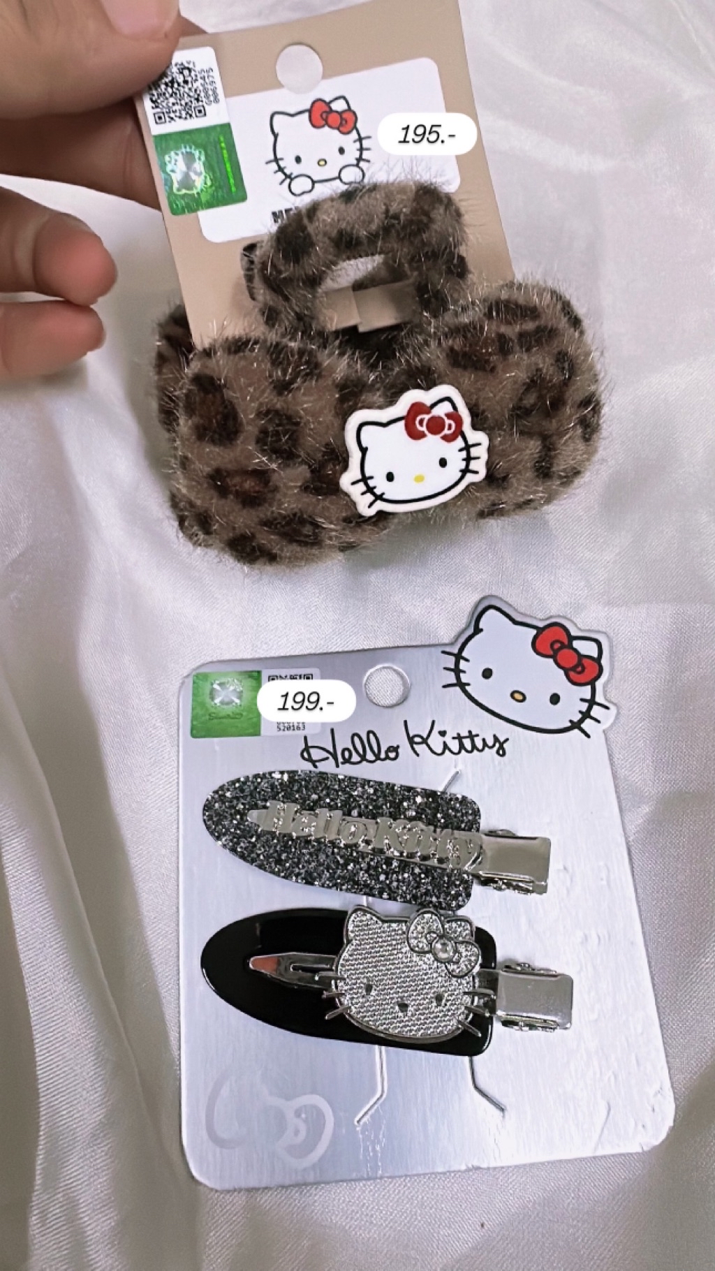 MINISO x Hello Kitty คอลเลกชั่นสีเงิน เทสดี กิ้บติดผม ยางโดนัทรัดผมมา ...