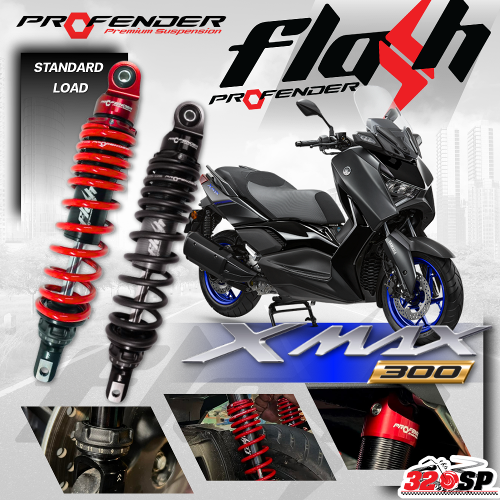รับประกัน 1 ปี !! โช๊คหลัง PROFENDER FLASH SERIES YAMAHA XMAX300 STANDARD/LOAD ส่งไว!! 320SP ...
